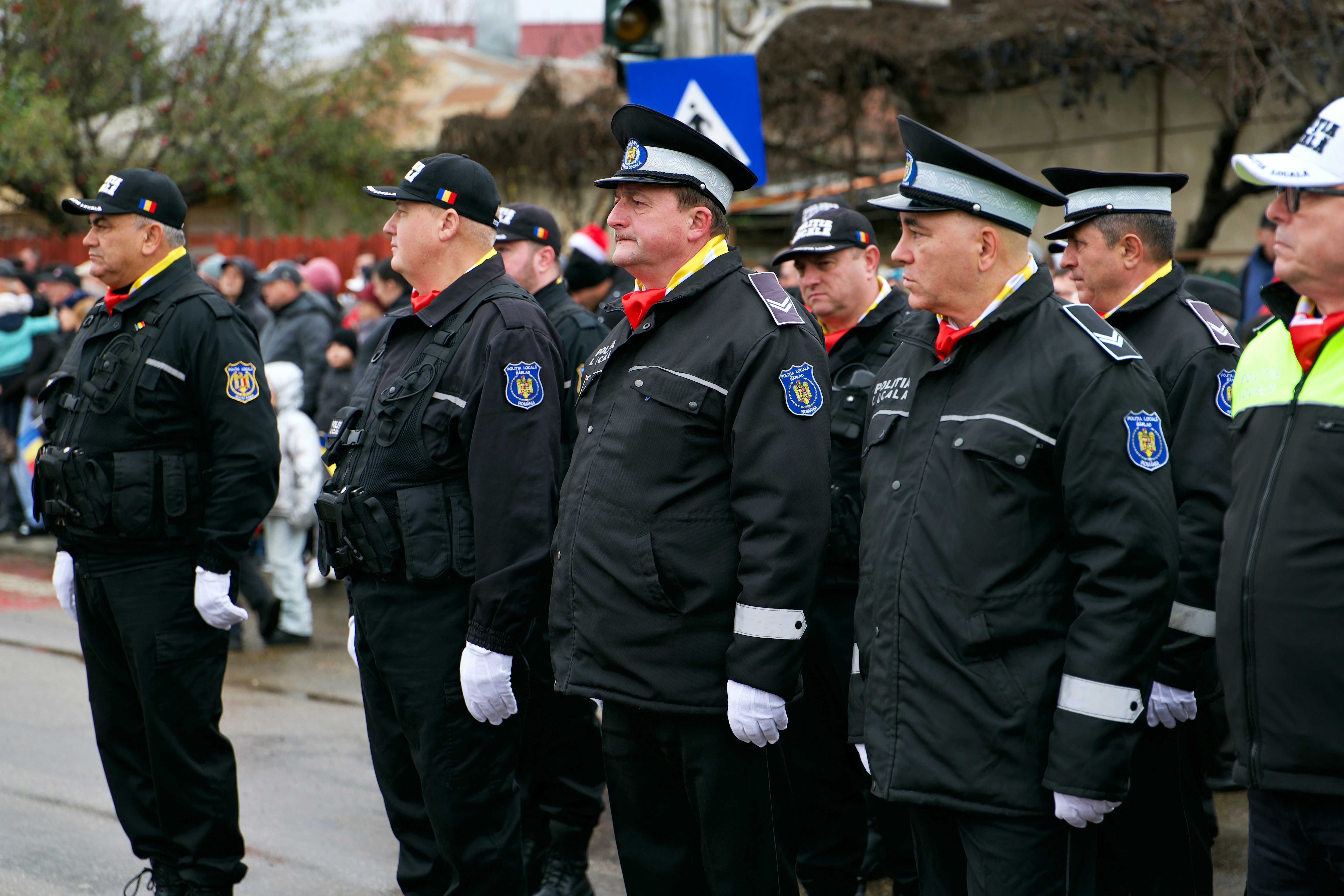 Marshaled Lineup: Uniformed Officers Stand in Silent Vigil