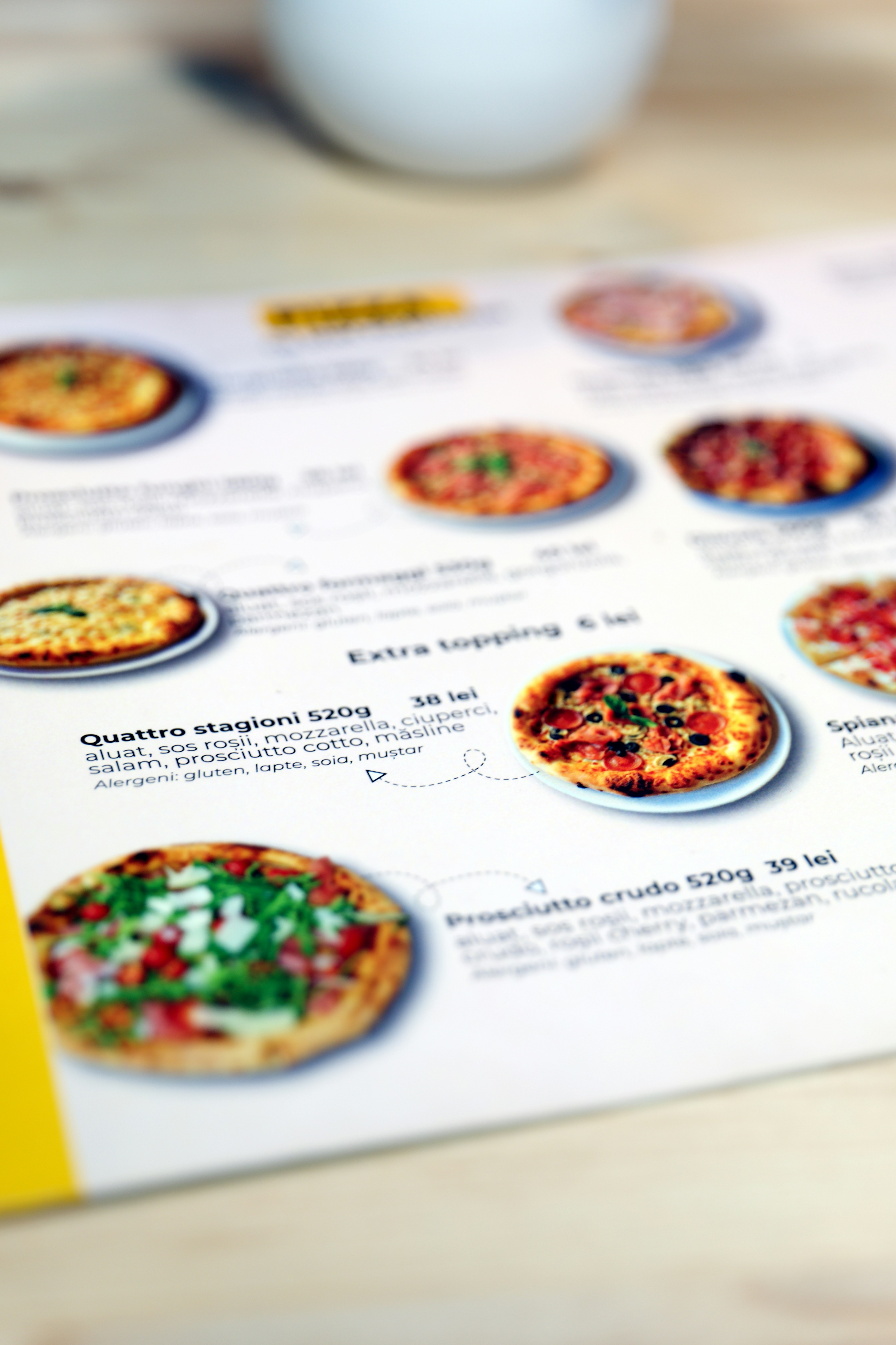 Pizza Menu Portrait: A Tilted Glance at Circular Delights
