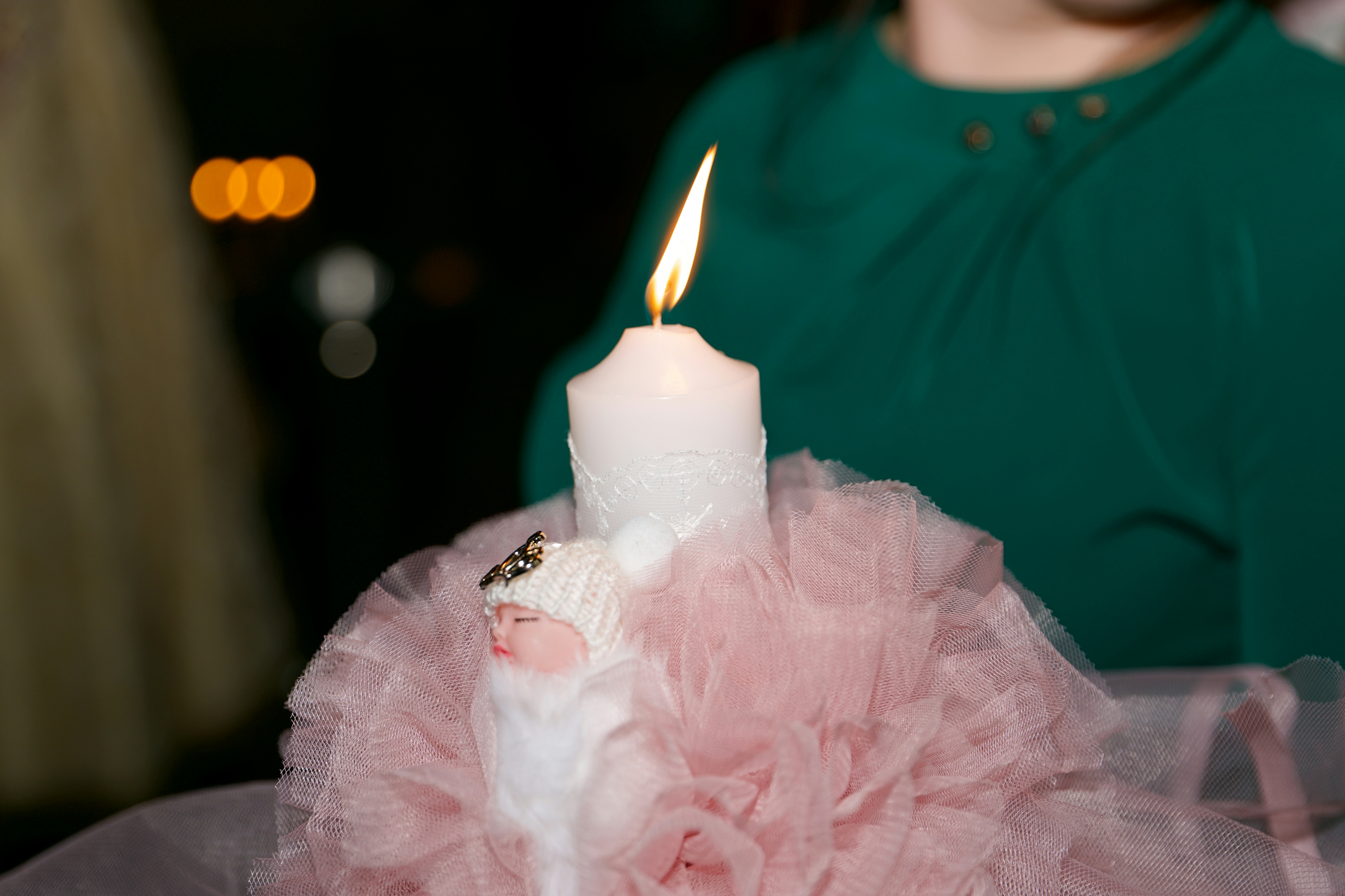 Lofty Candle, Soft Pink Tulle, Quiet Night
