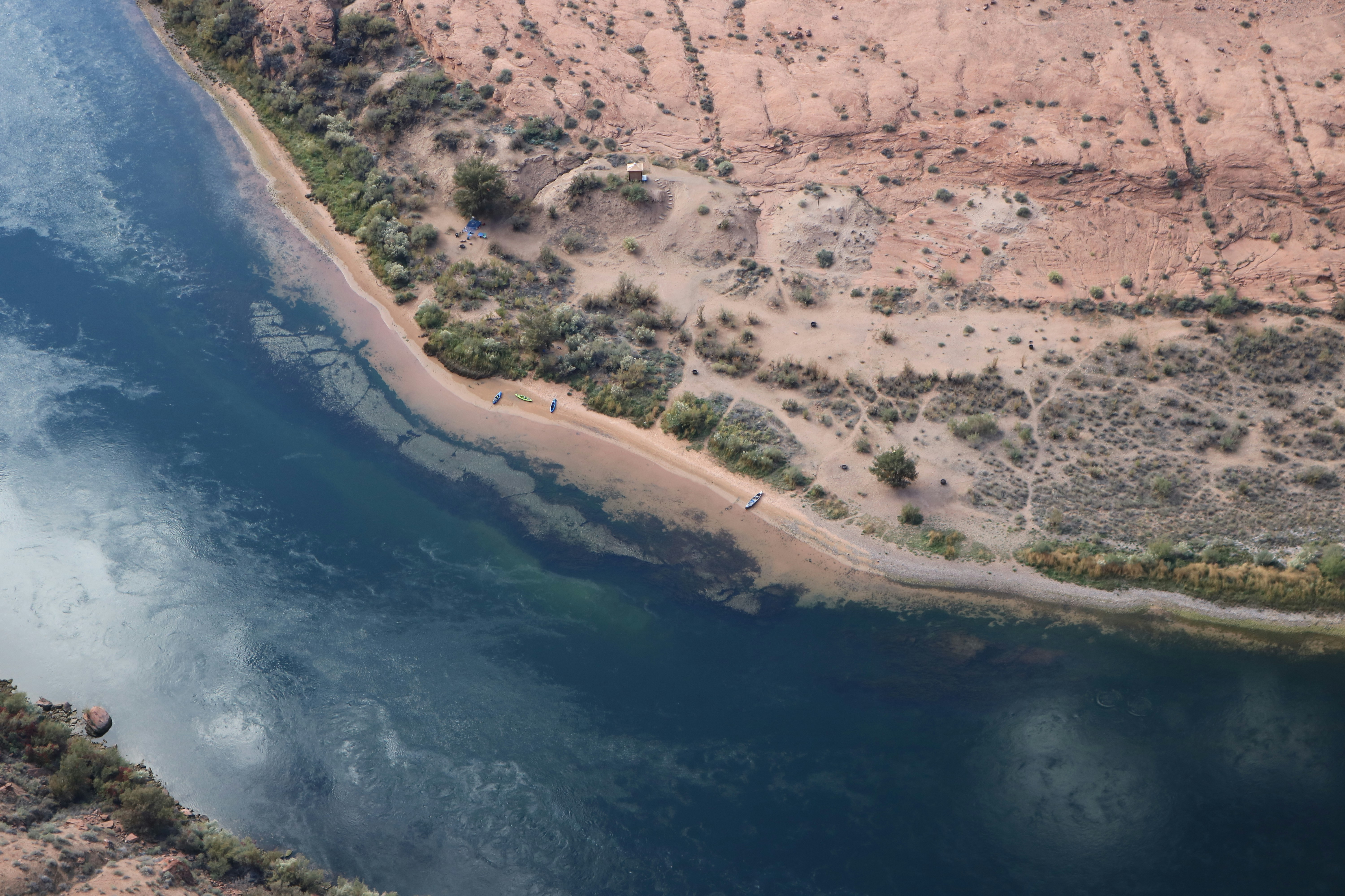 Coastal Bend: Aerial Vista of River Meander and Desert Edge