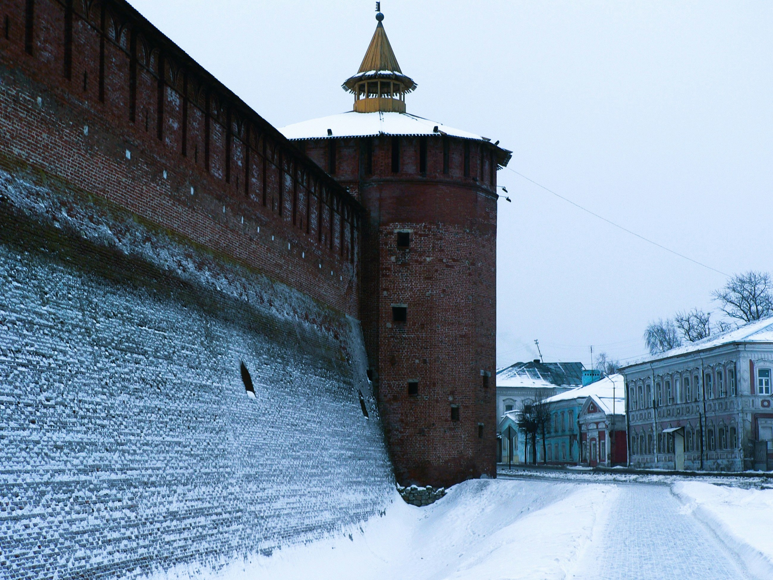 Snowbound Citadel: A Tower Guarding a Quiet Street