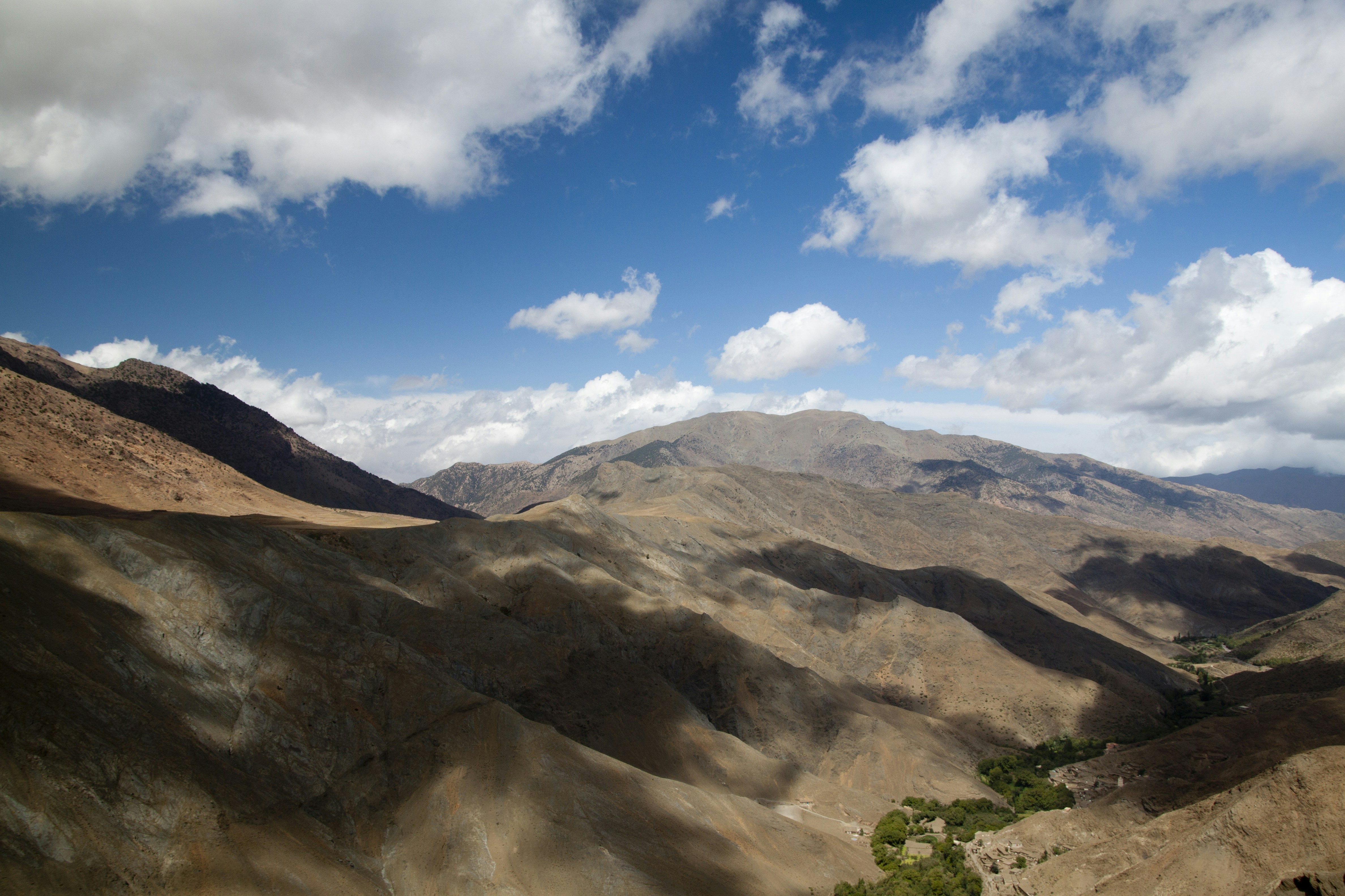 Desert Mountains under a Wide Blue Sky