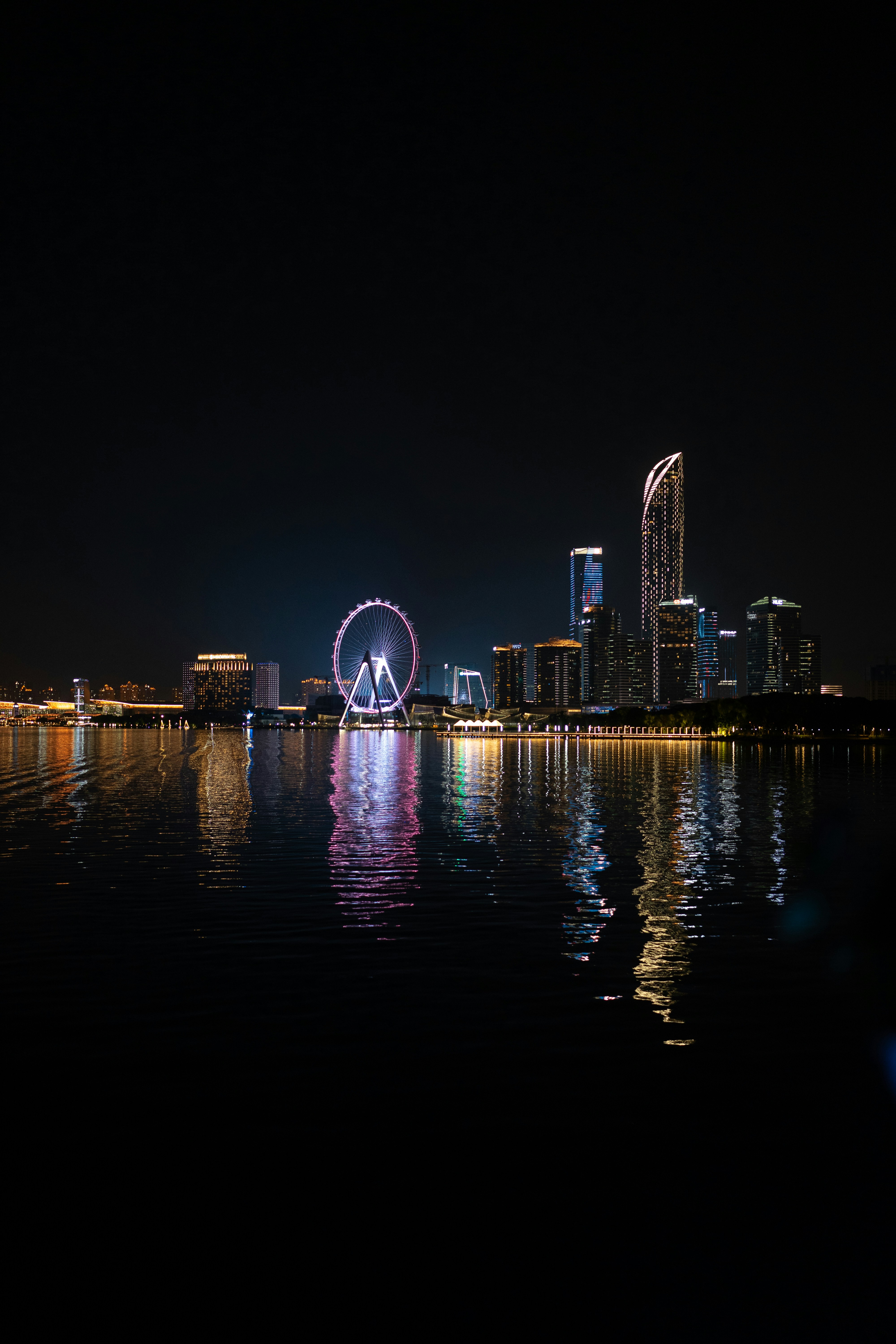 Luminous Skyline over Quiet Waters