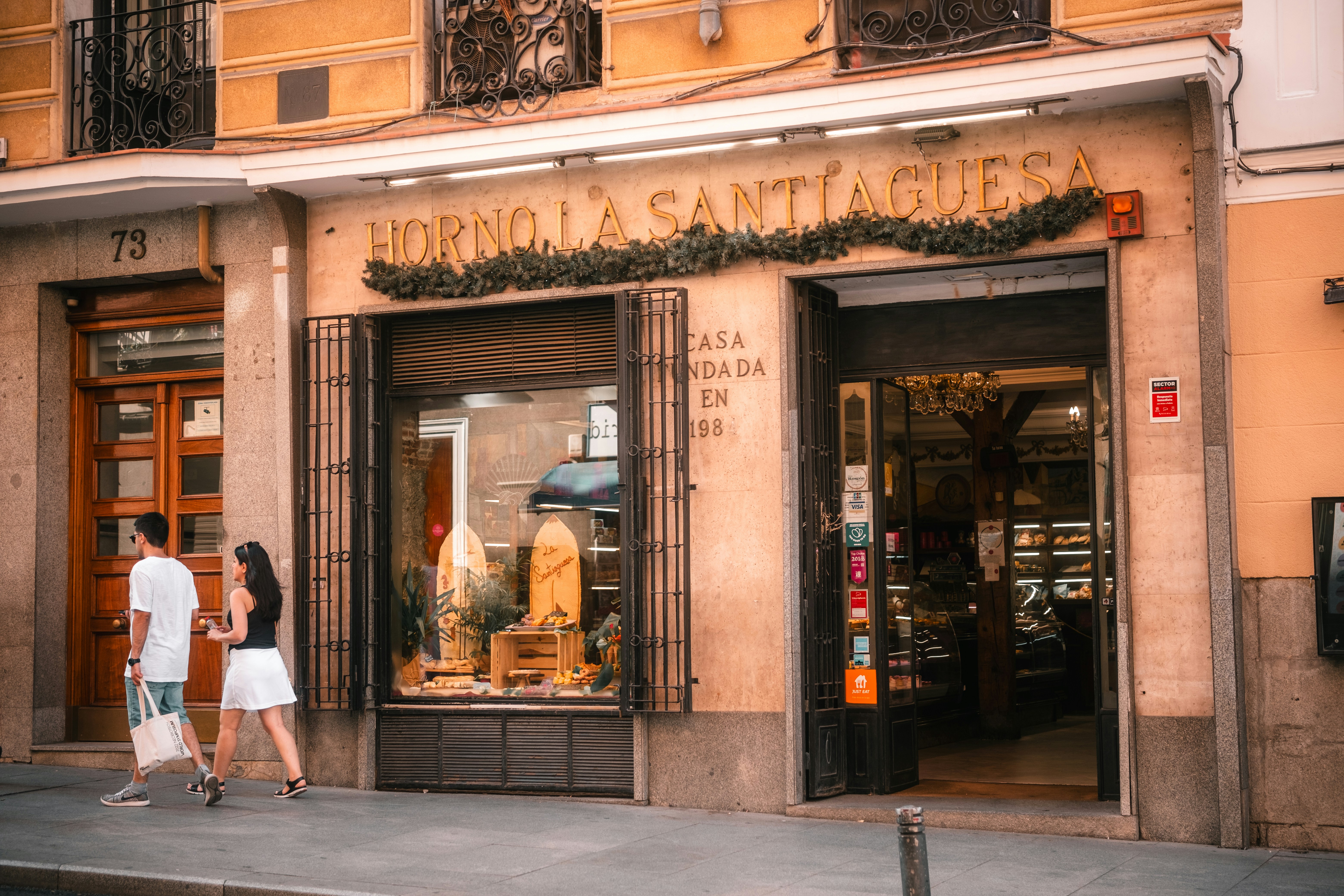 Golden Facade of Hornílas Santiago Las Bakery