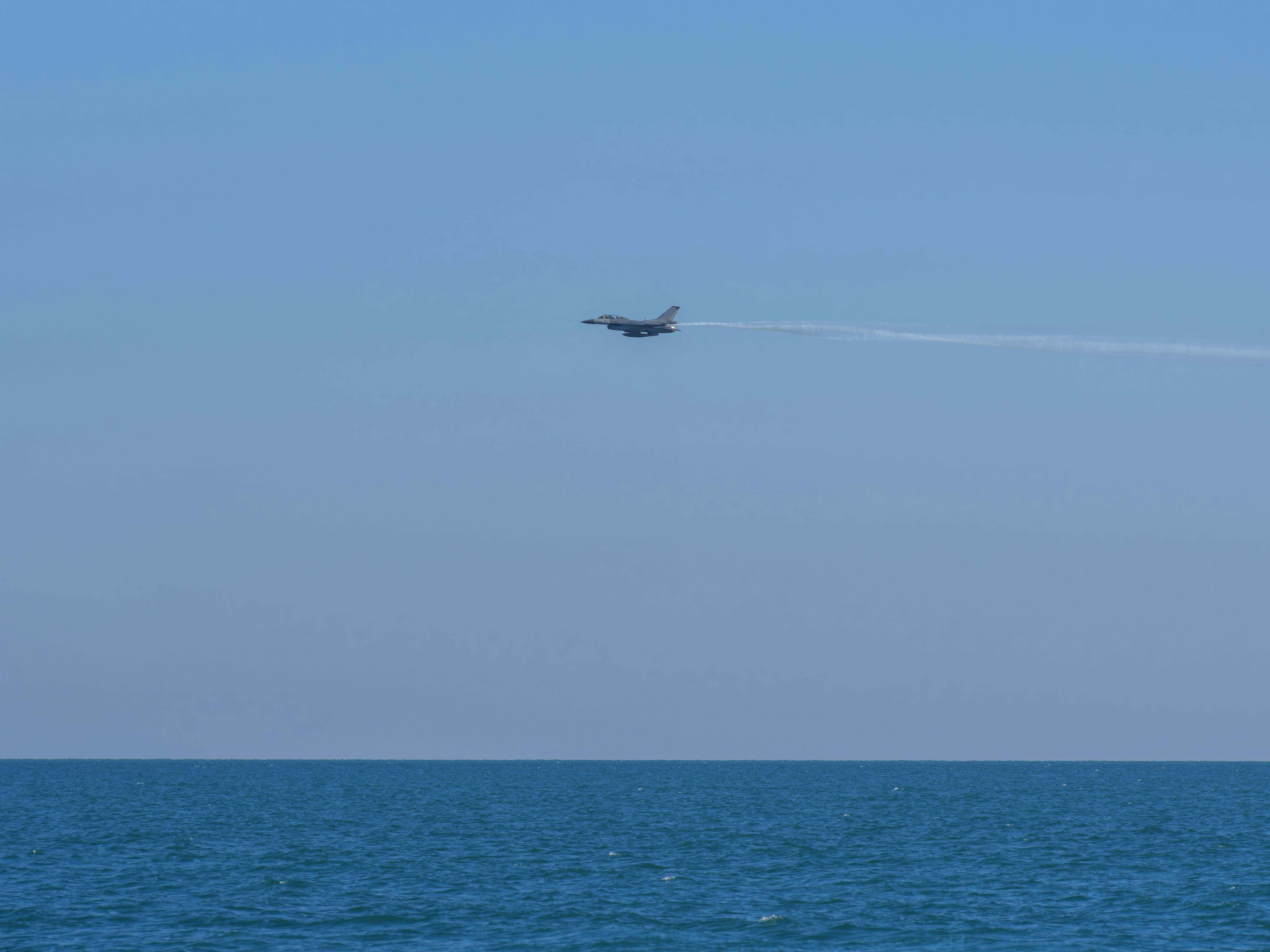 F-16 fighter aircraft flying during training
