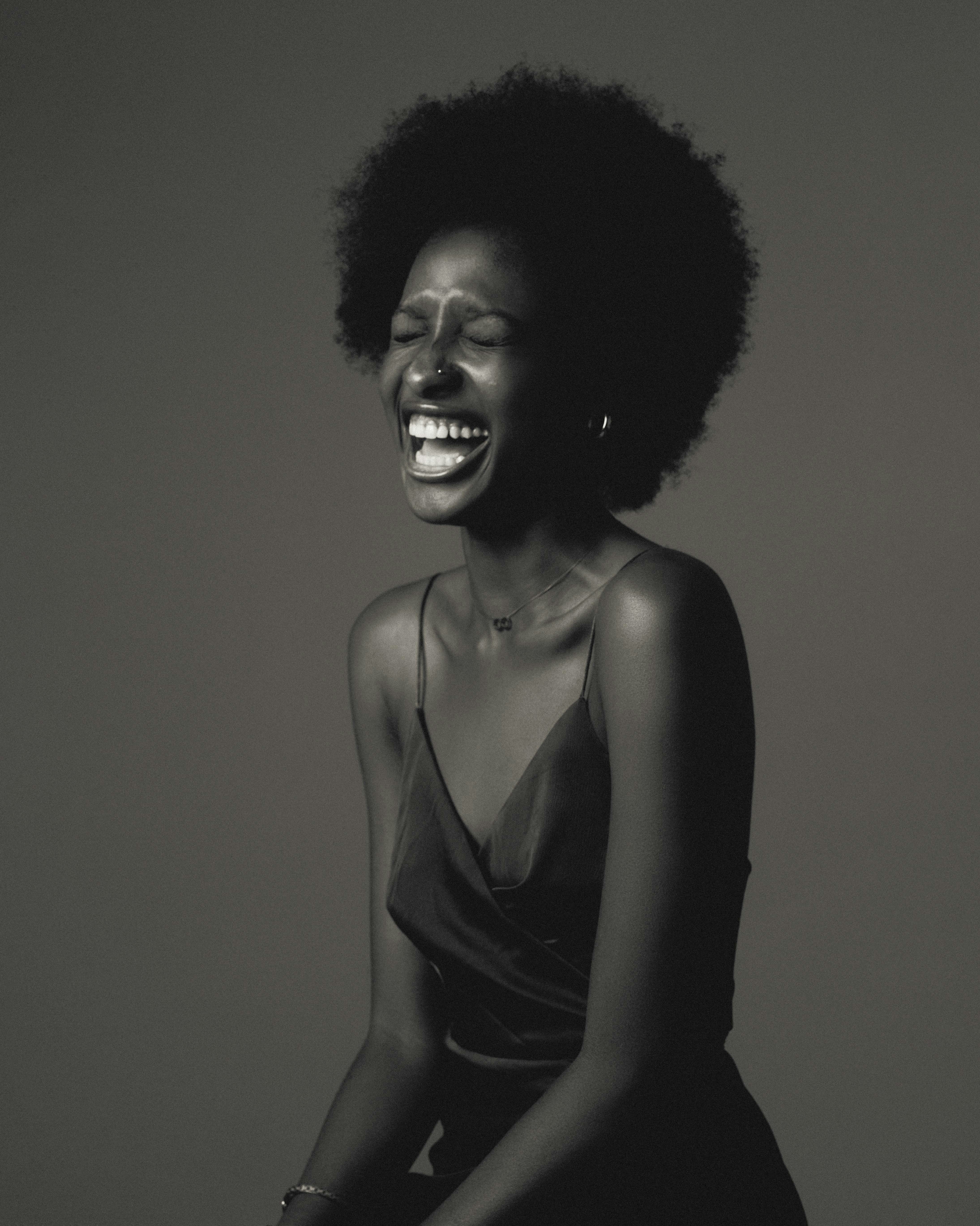 Laughter in Mono: A Portrait of Spirit and Silhouette