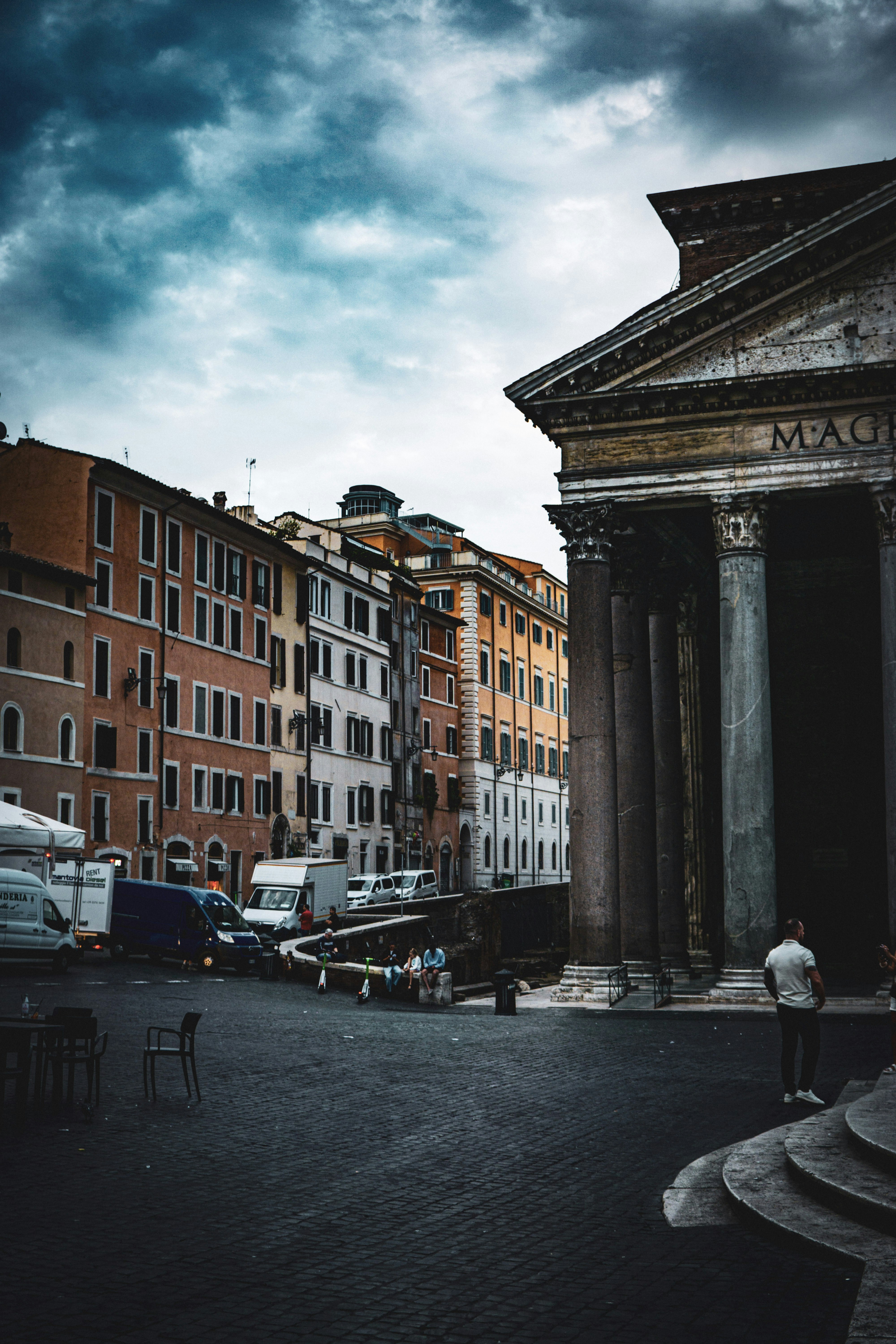 Ancient Facade and Street Verge: A Venetian-esque City Square