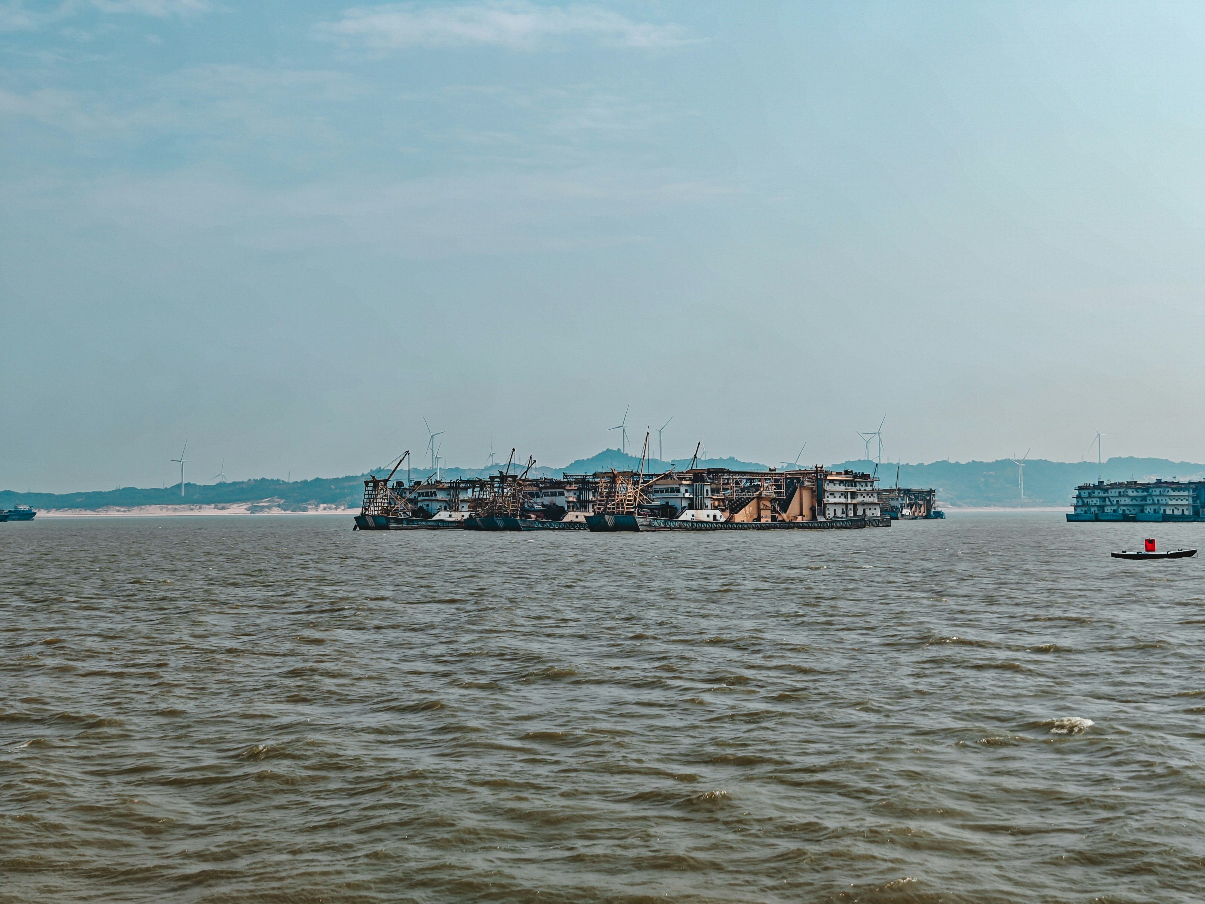 Isolated Fleet on a Quiet Harbor