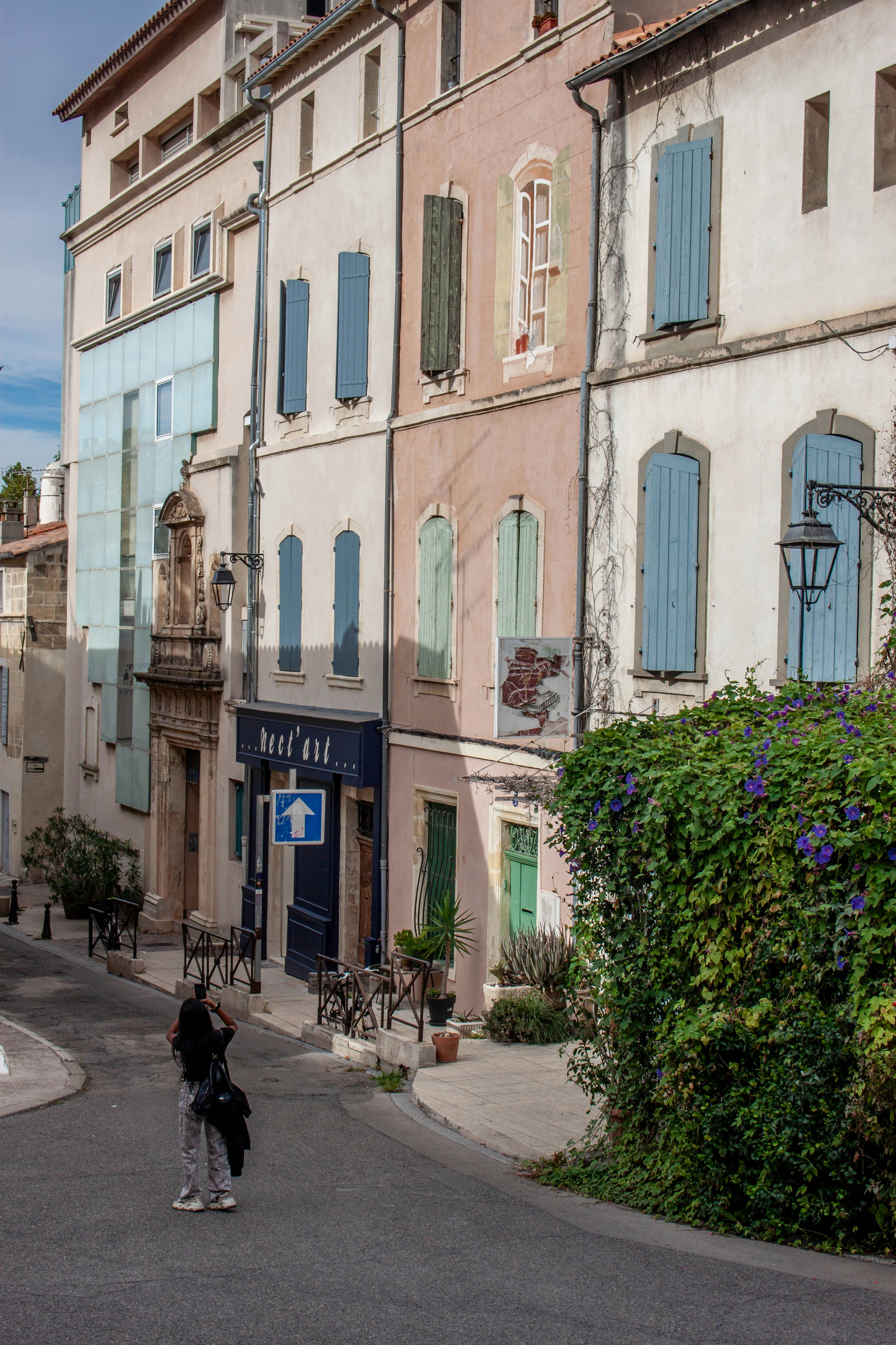Pastel Street in Blooming Provence
