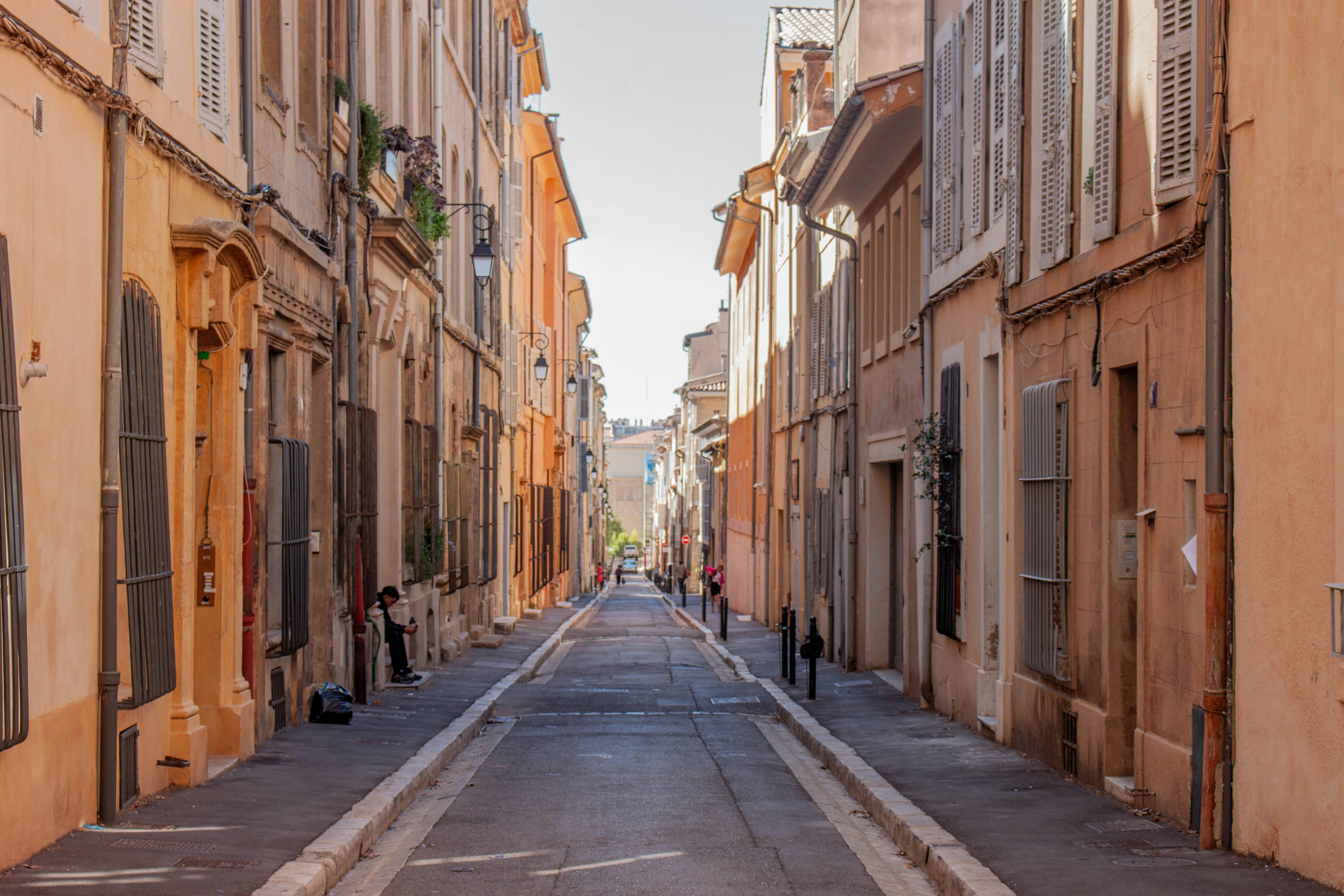 Quiet Street in Warm-Textured Provencal Alleyway