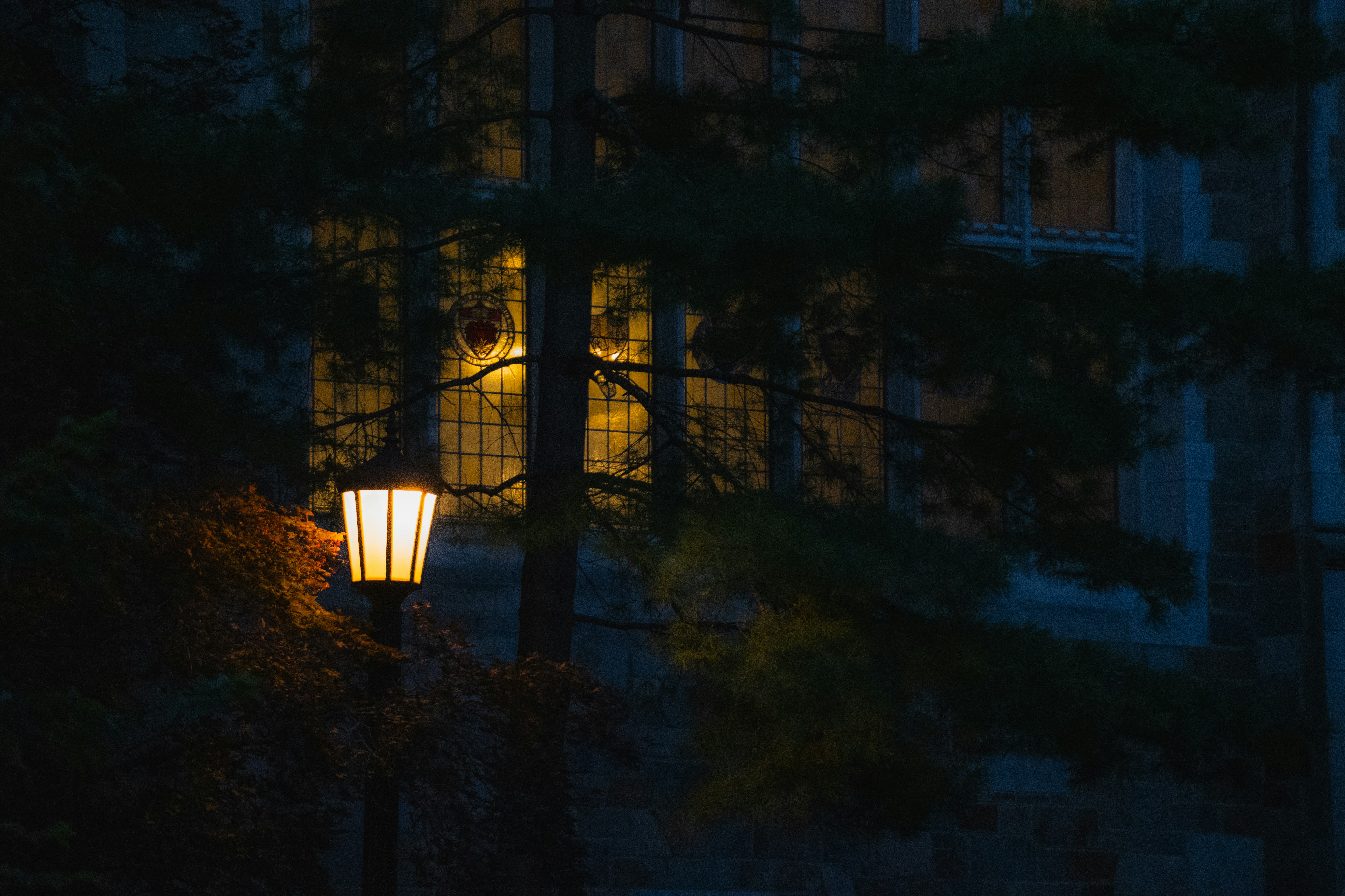Silent Lantern in the Evening Campus Cloister