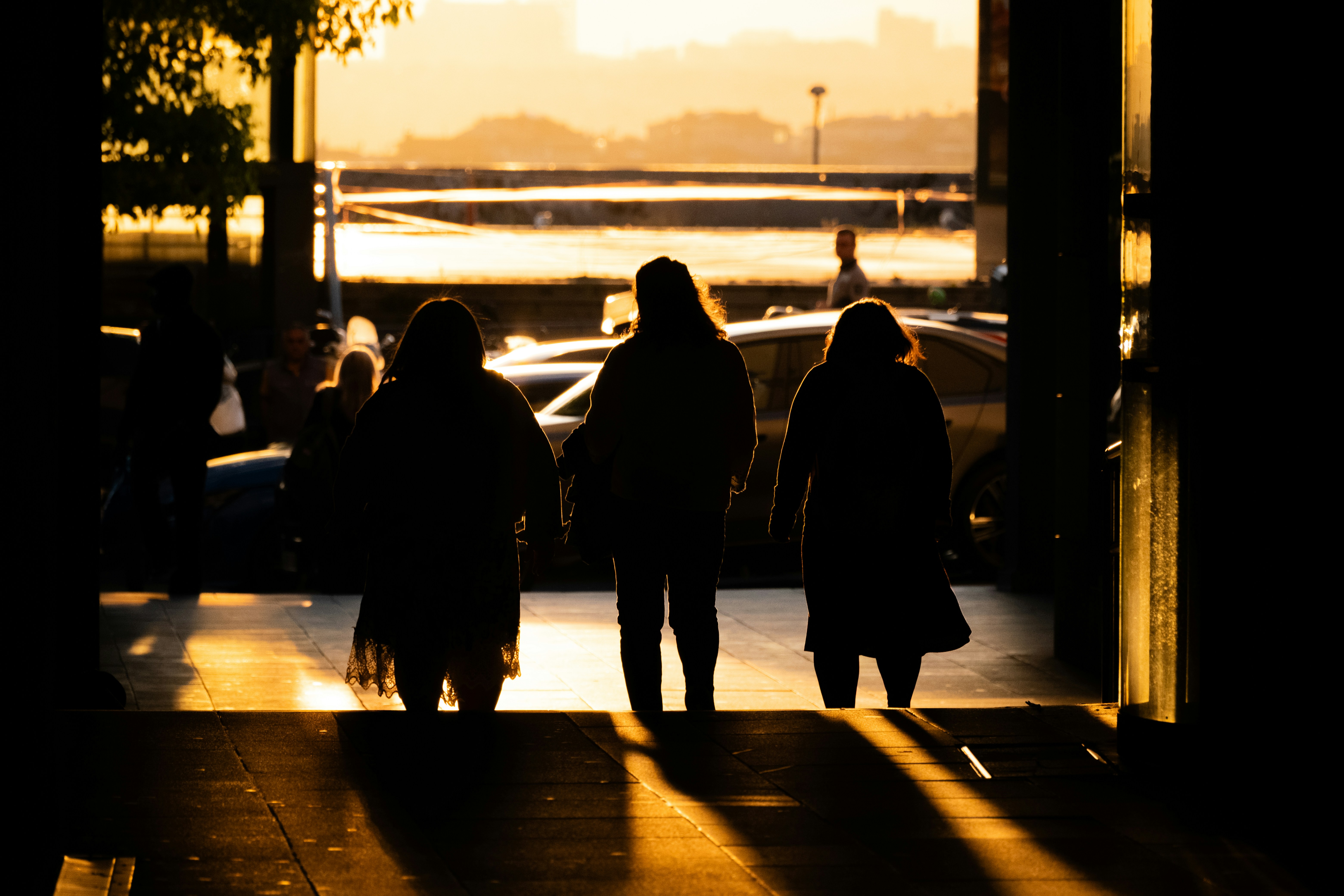 Golden Hour Silhouettes in the Passage