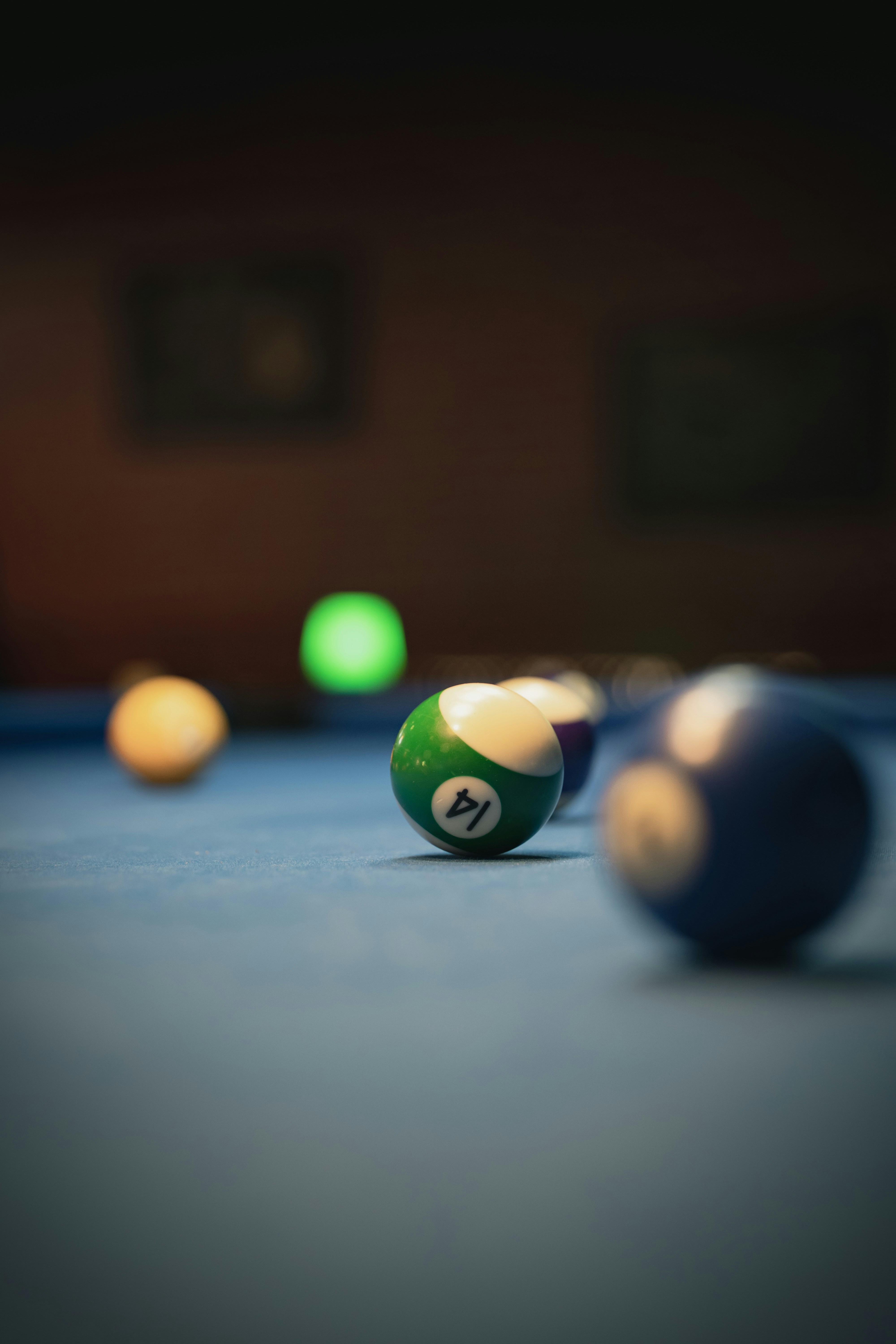 Centered Cue Ball in Focus: A Quiet Moment on the Pool Table