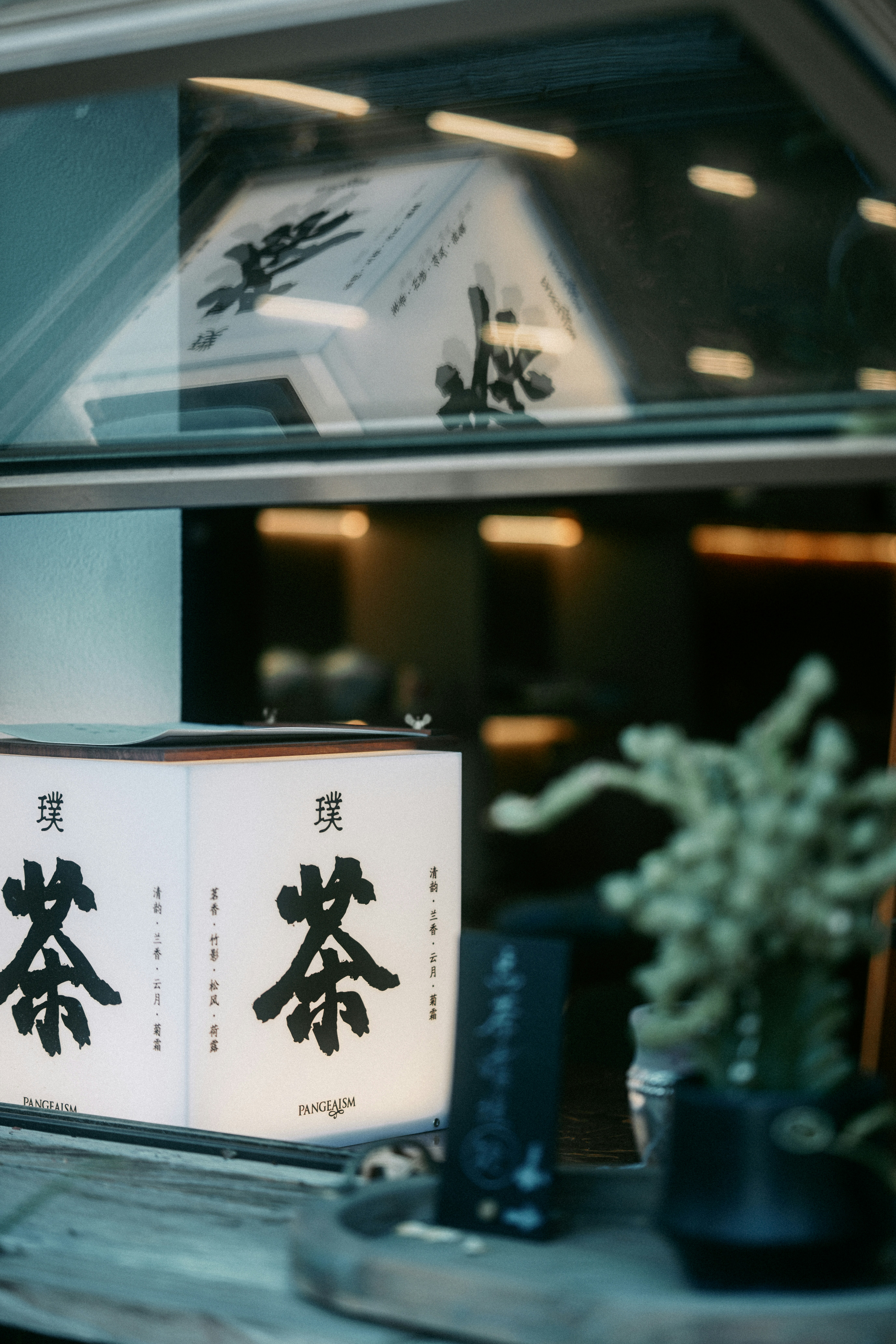 Tea Boxes in a Shop Window: Quiet Fragrance of Ceramic and Glass