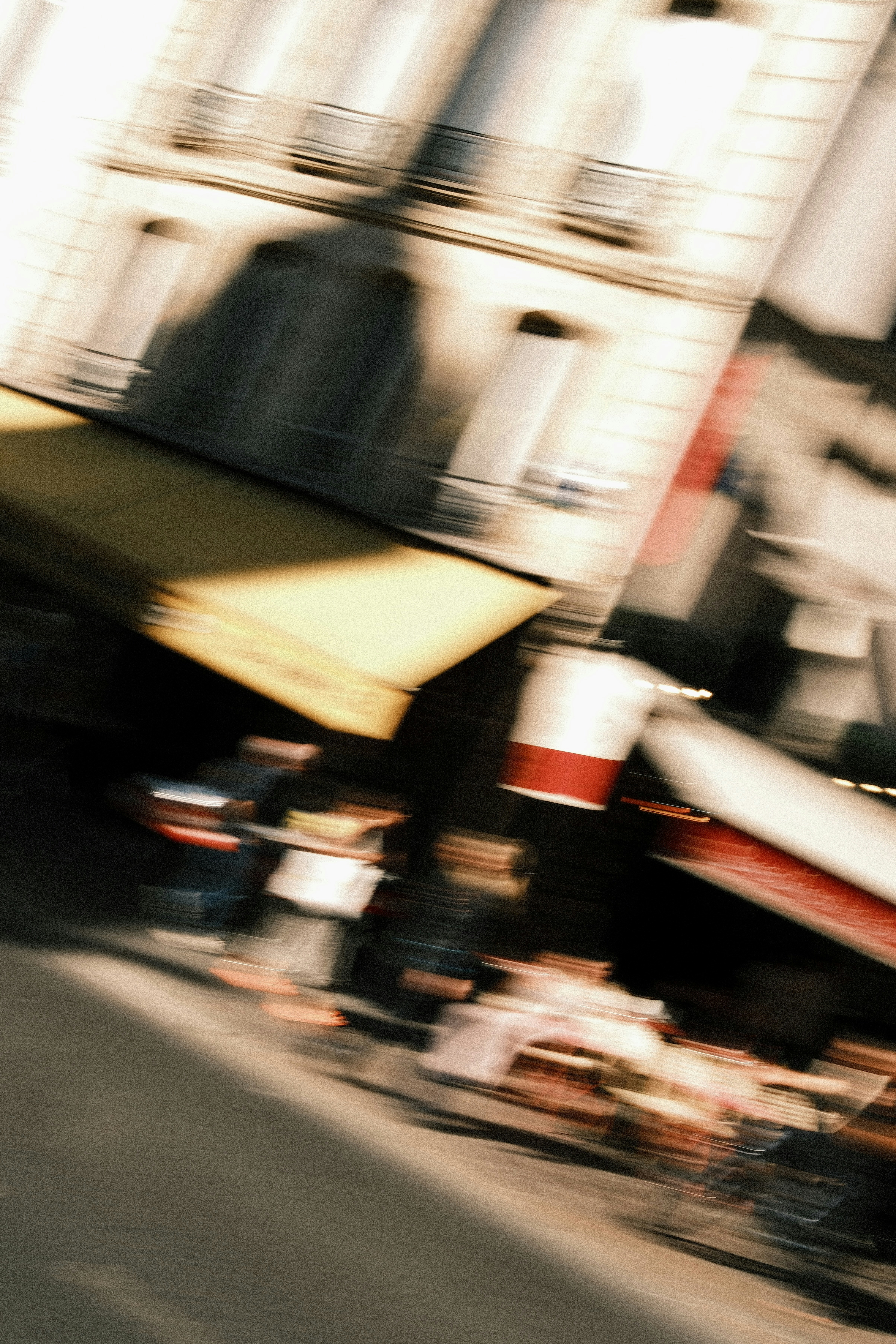 Blurred City Stage: A Tilted Street Scene in Motion