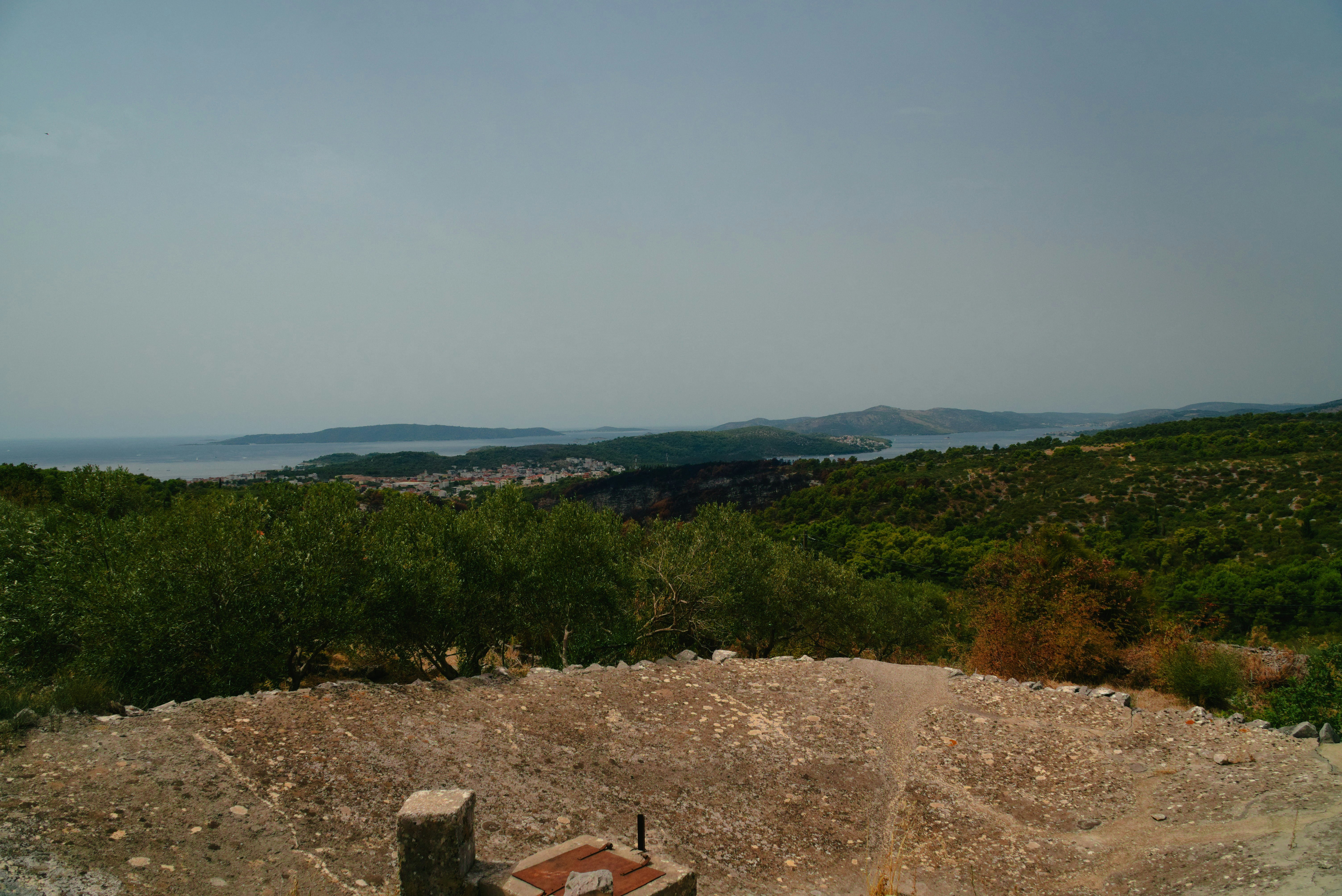 Hilltop Vista Overlook to Distant Coast