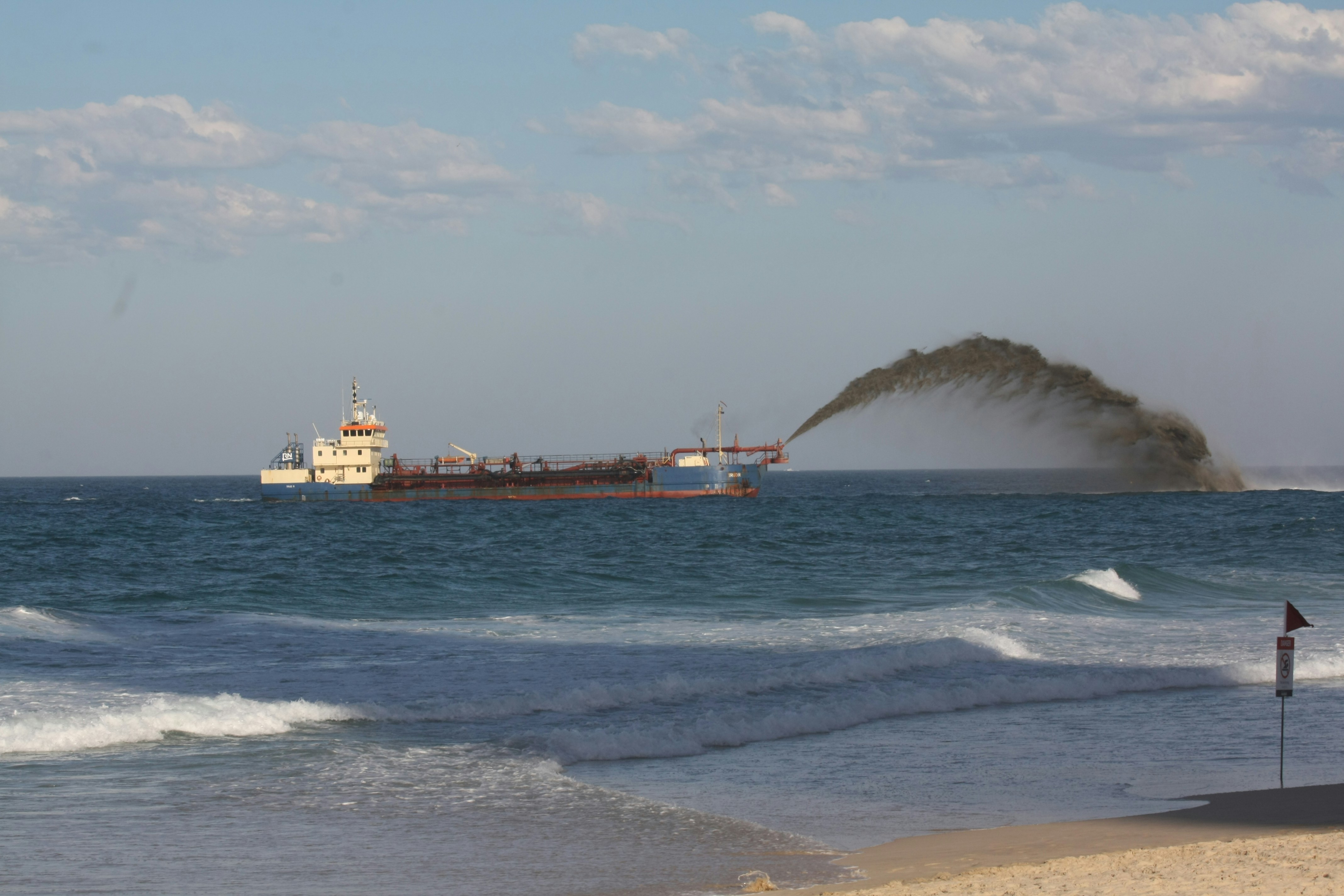 Harbor Inlet: Tugboat and Vaporous Wake