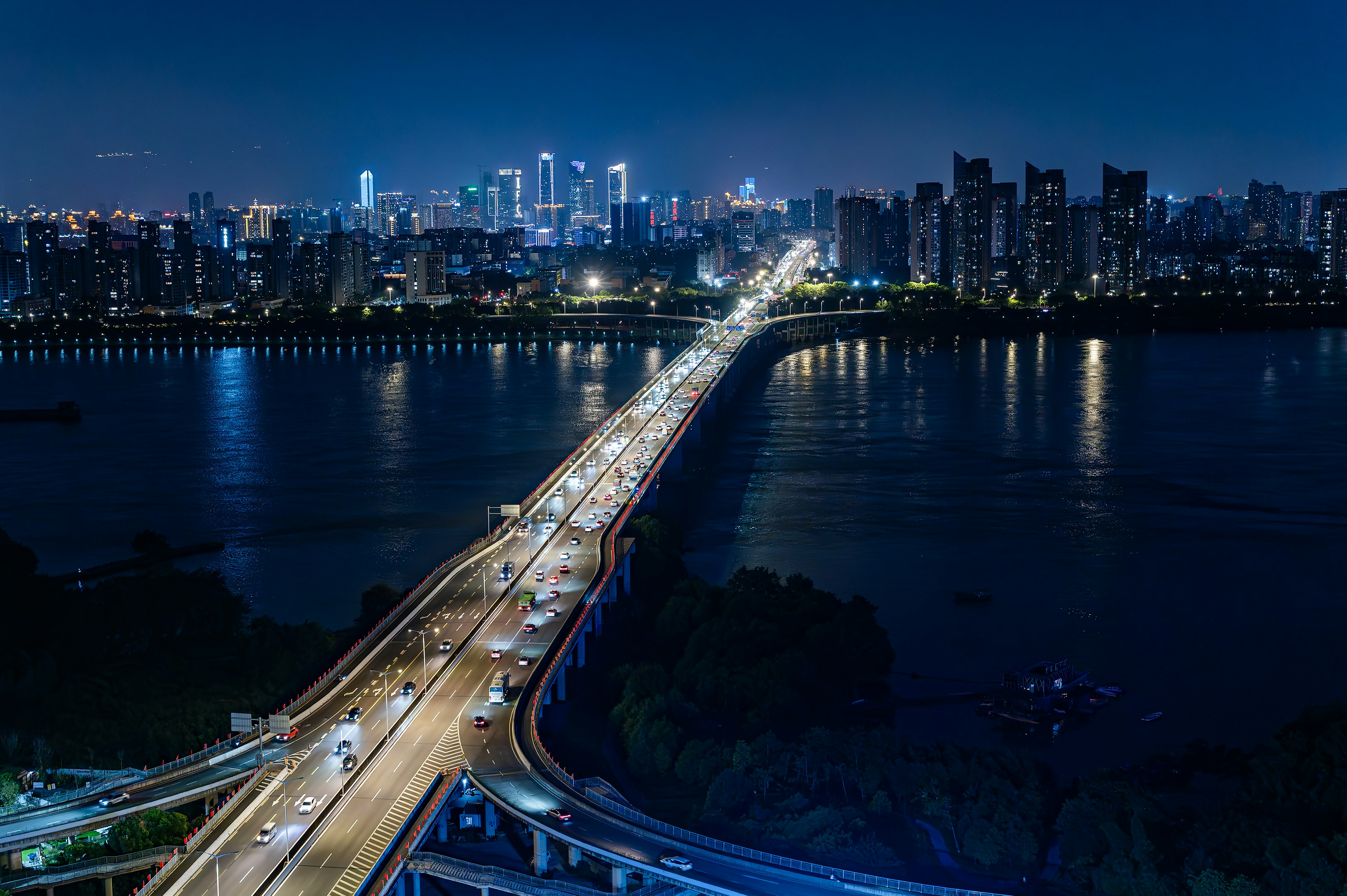 Electric Arc: A Night Drive Across the Bright River Span
