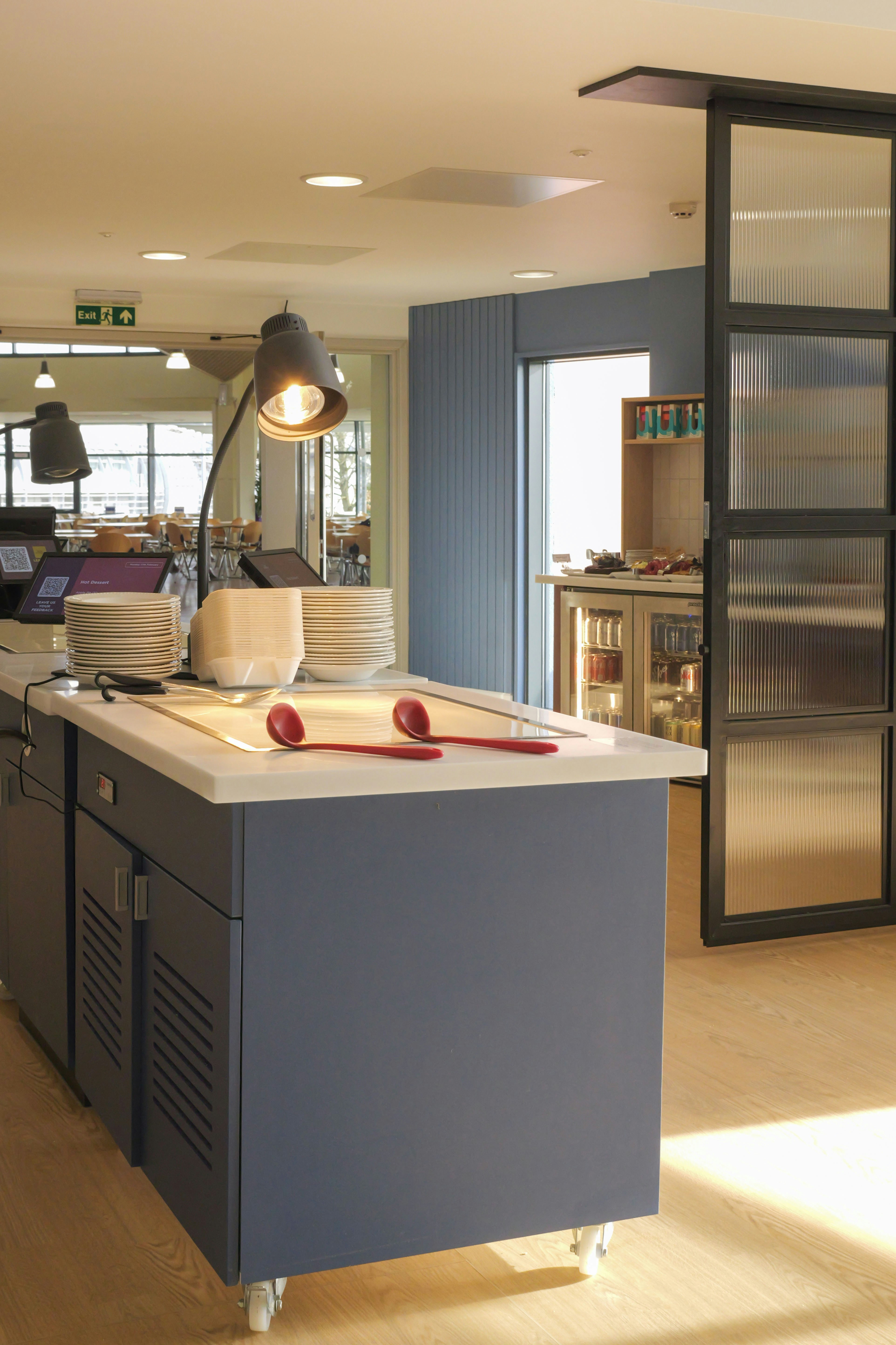 Sunlit Café Island: A Service Counter in Transit