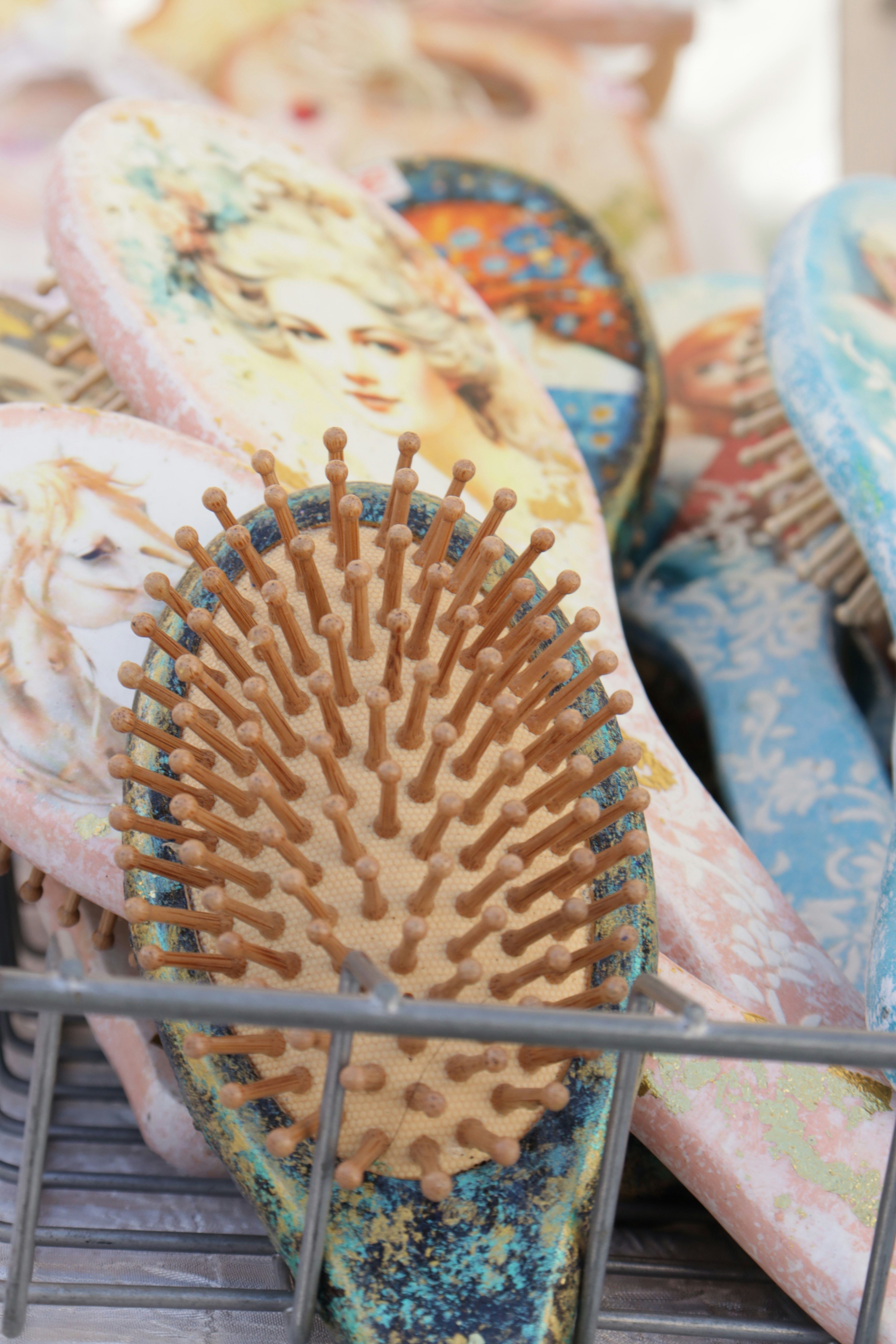 Pastel Portraits on Wooden Brushes
