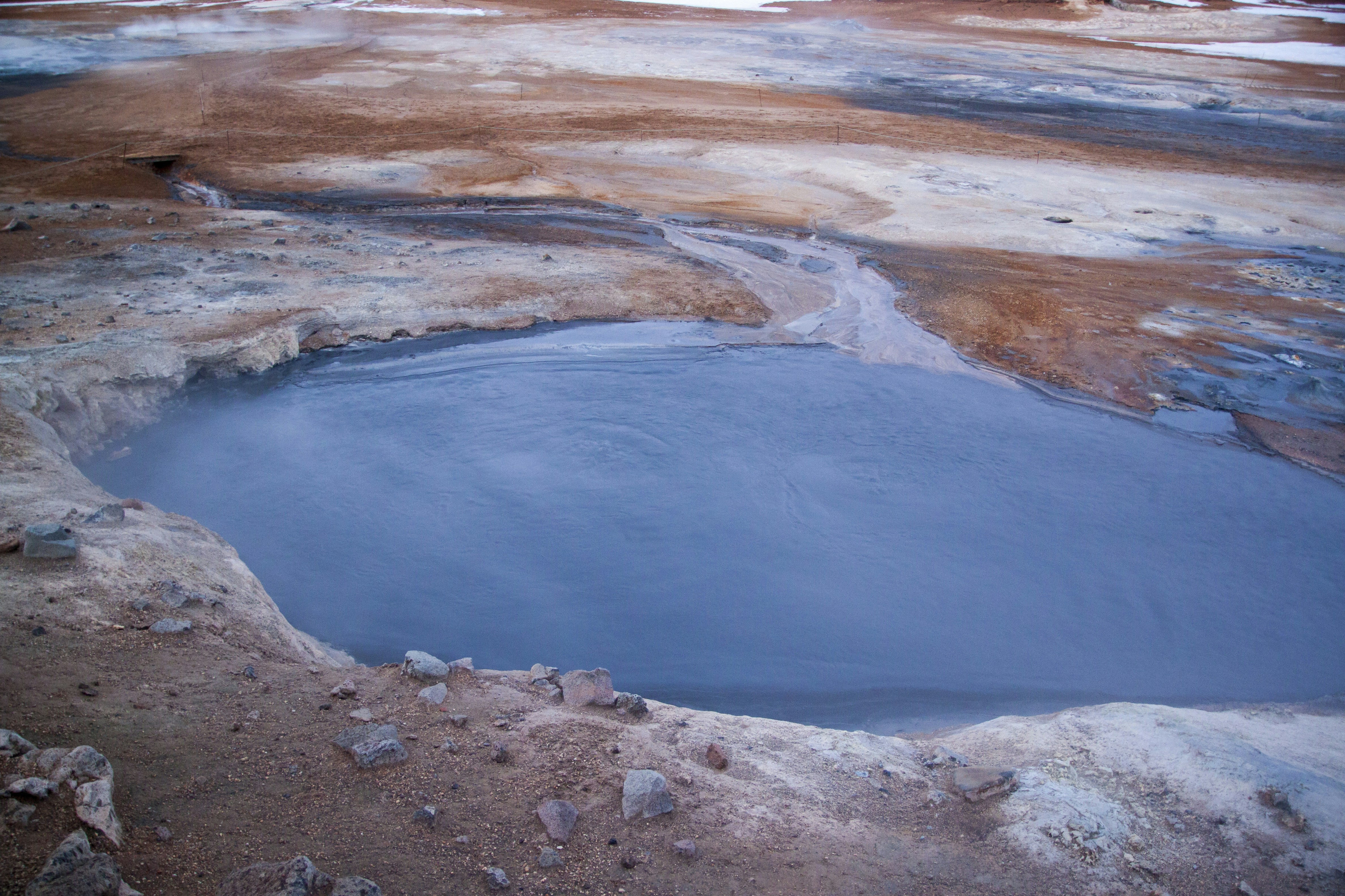 Verdant Steam Pool Under a Desert Sky