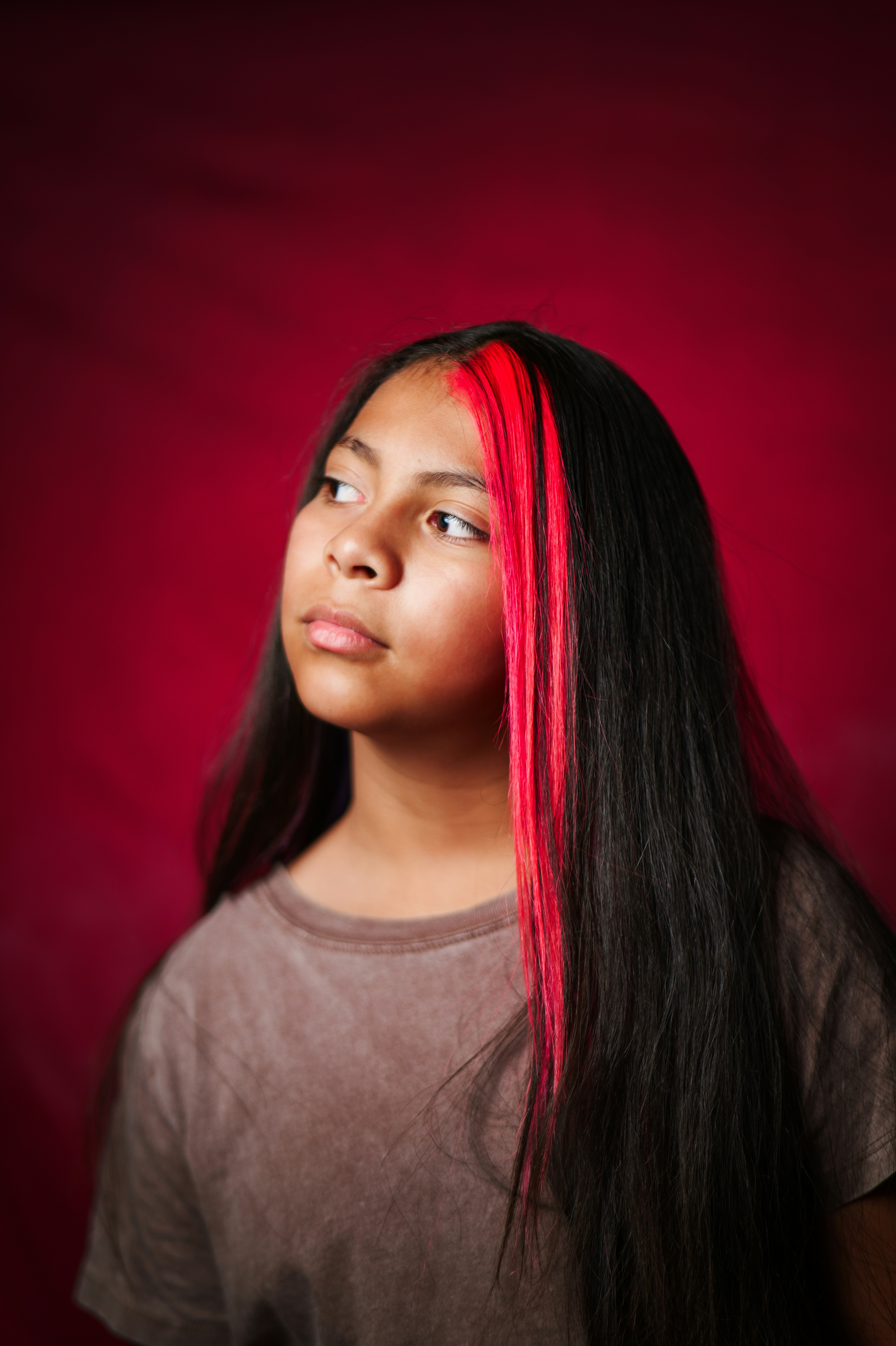 Crimson Stripe: A Portrait of Quiet Resolve