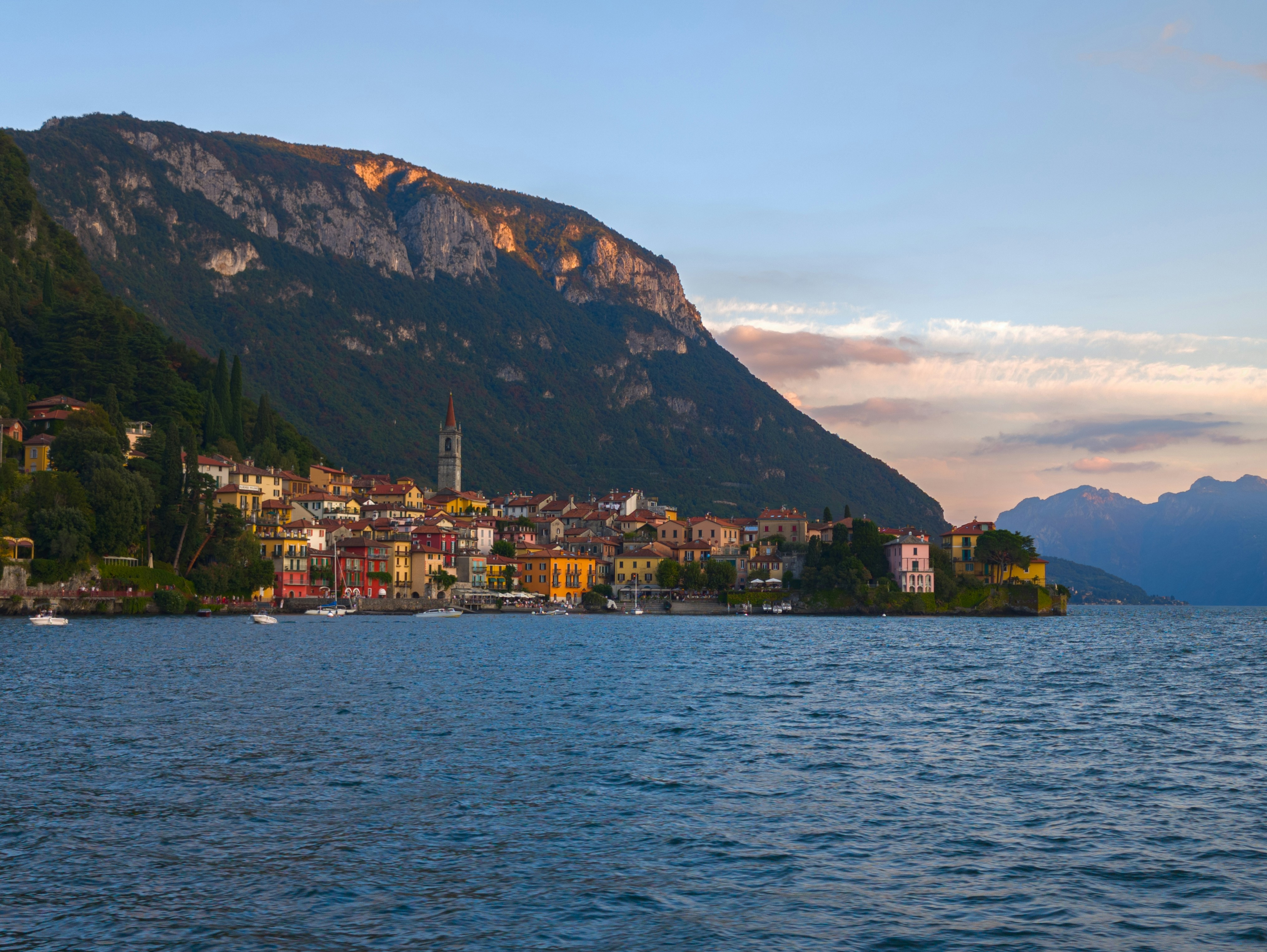 Lakeside Village Nestled at the Foot of a Rugged Range