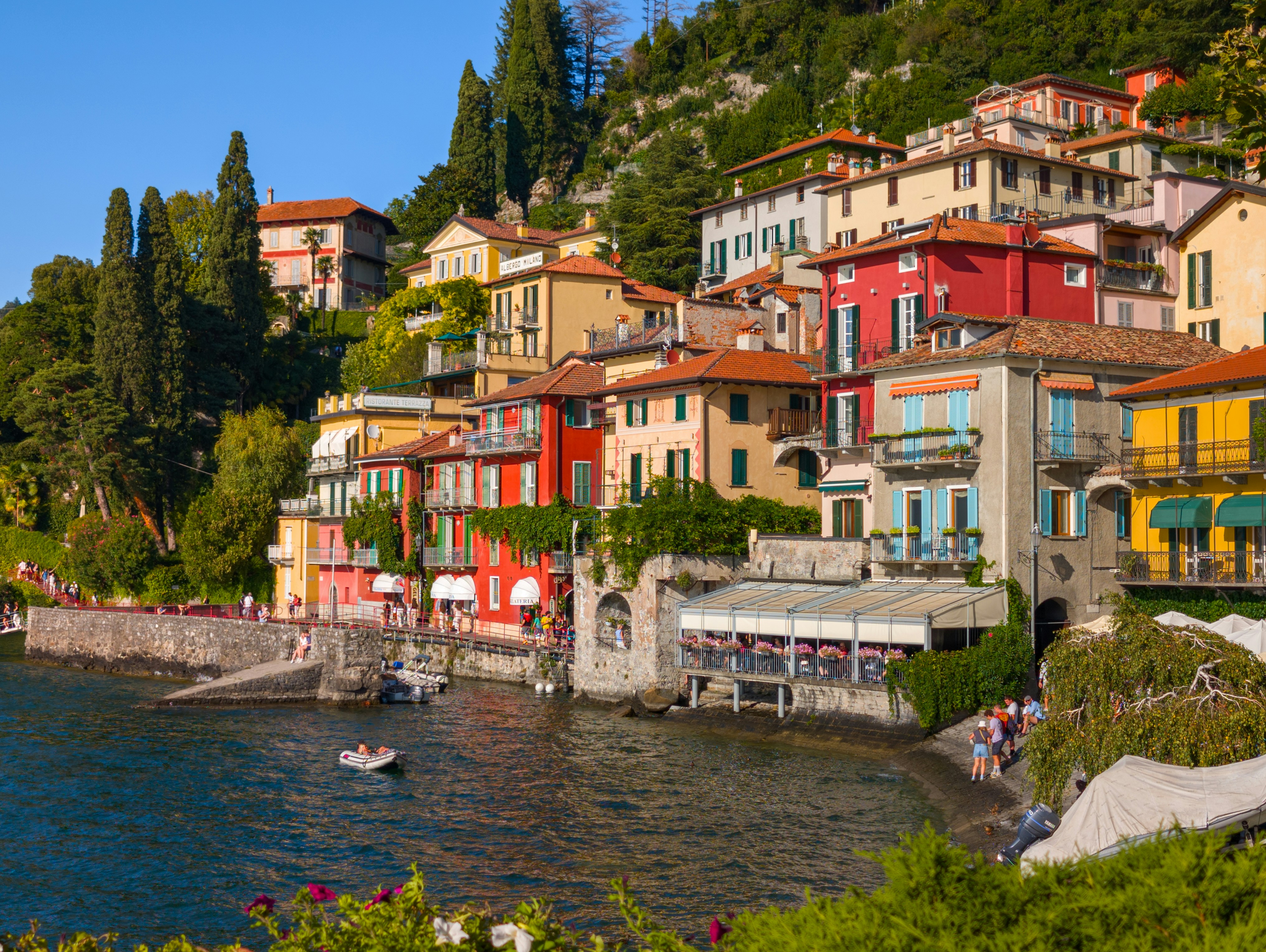 Colorful Riviera Village Nestled Along the Azure Shore