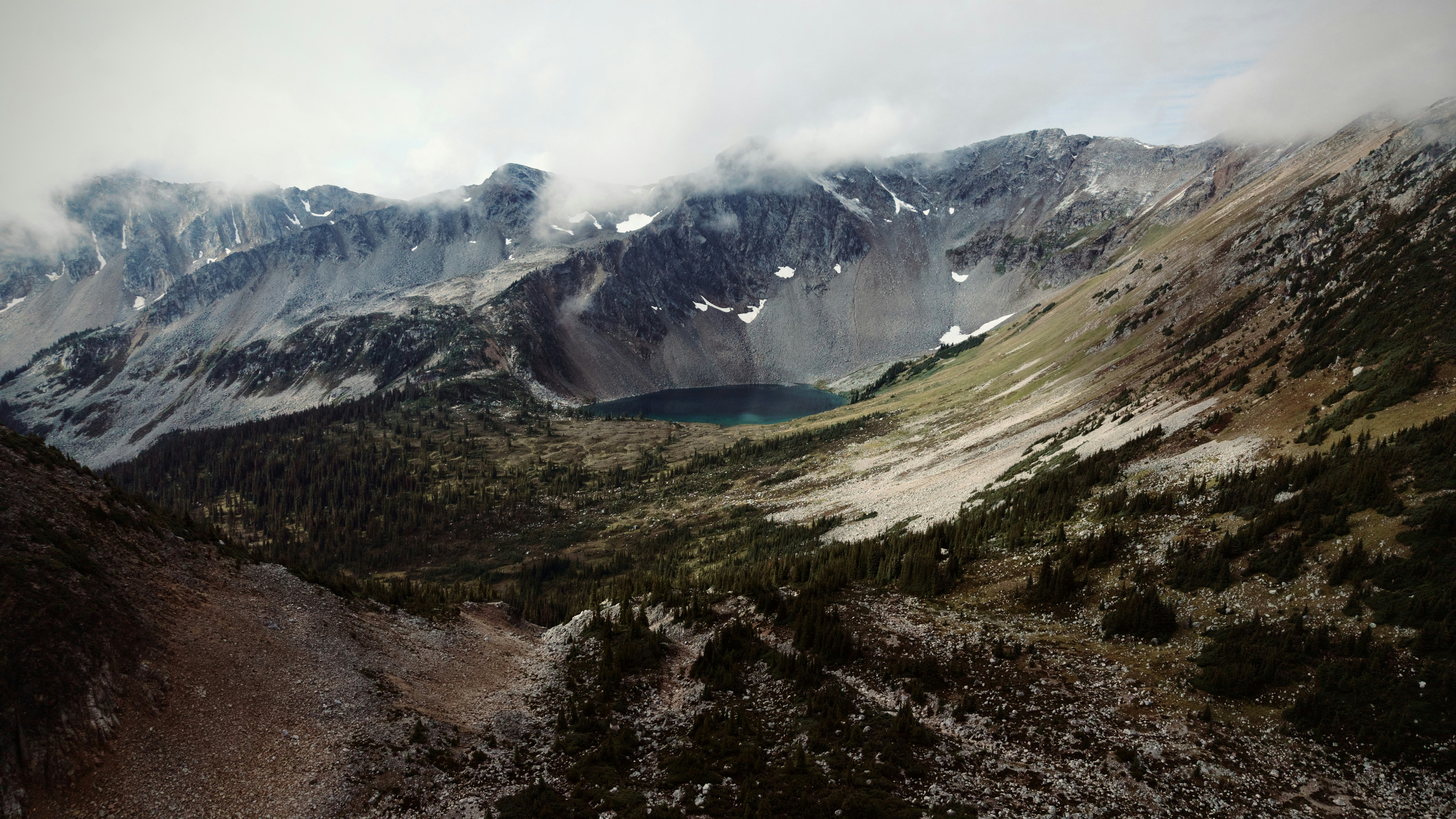 Cirque in the Clouds: Alpine Basin above the Lake