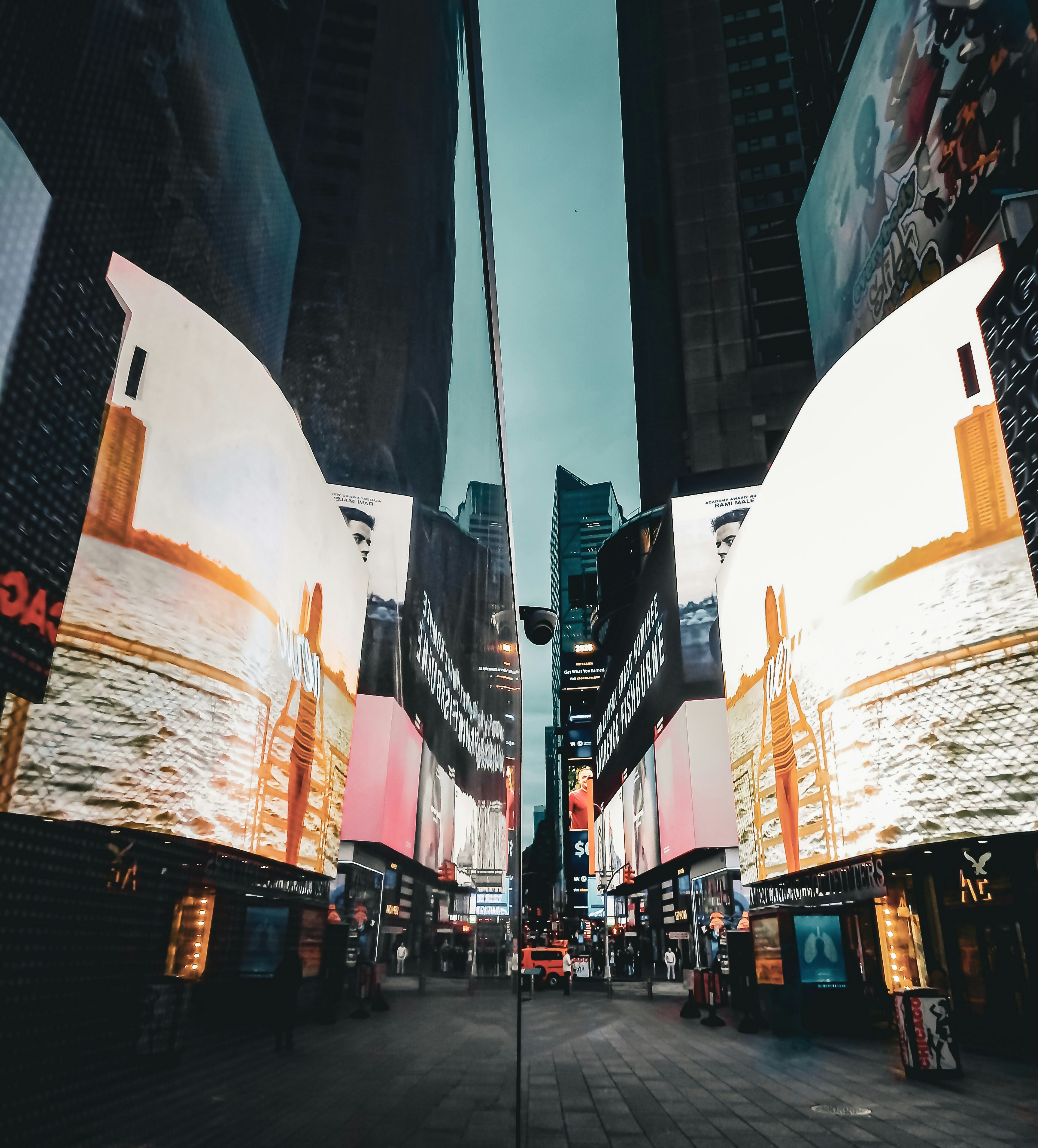 Neon Alley Convergence: Centerline of City Lights