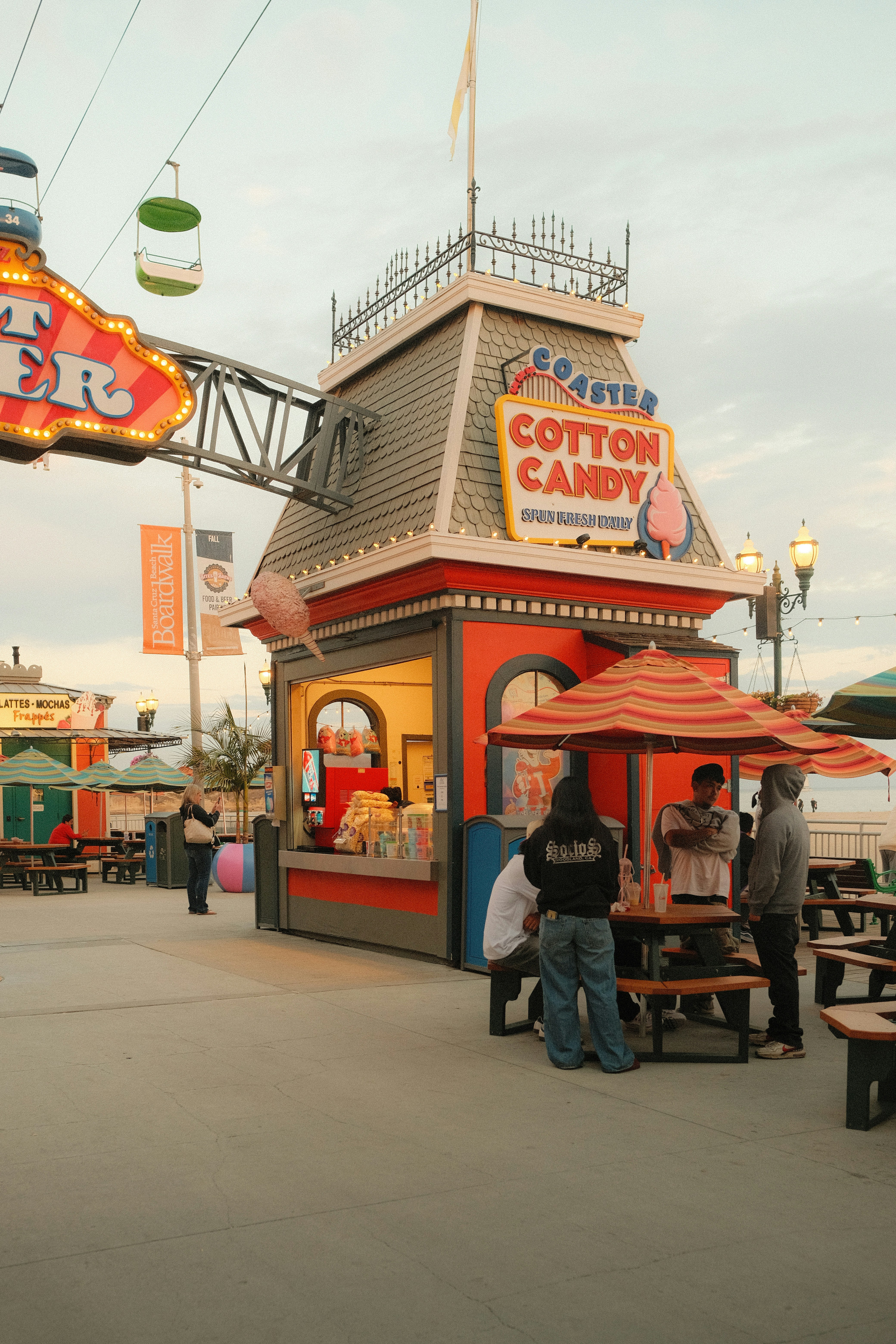 Cotton Candy Carousel: A Colorful Snack Stand at Sunset Pier