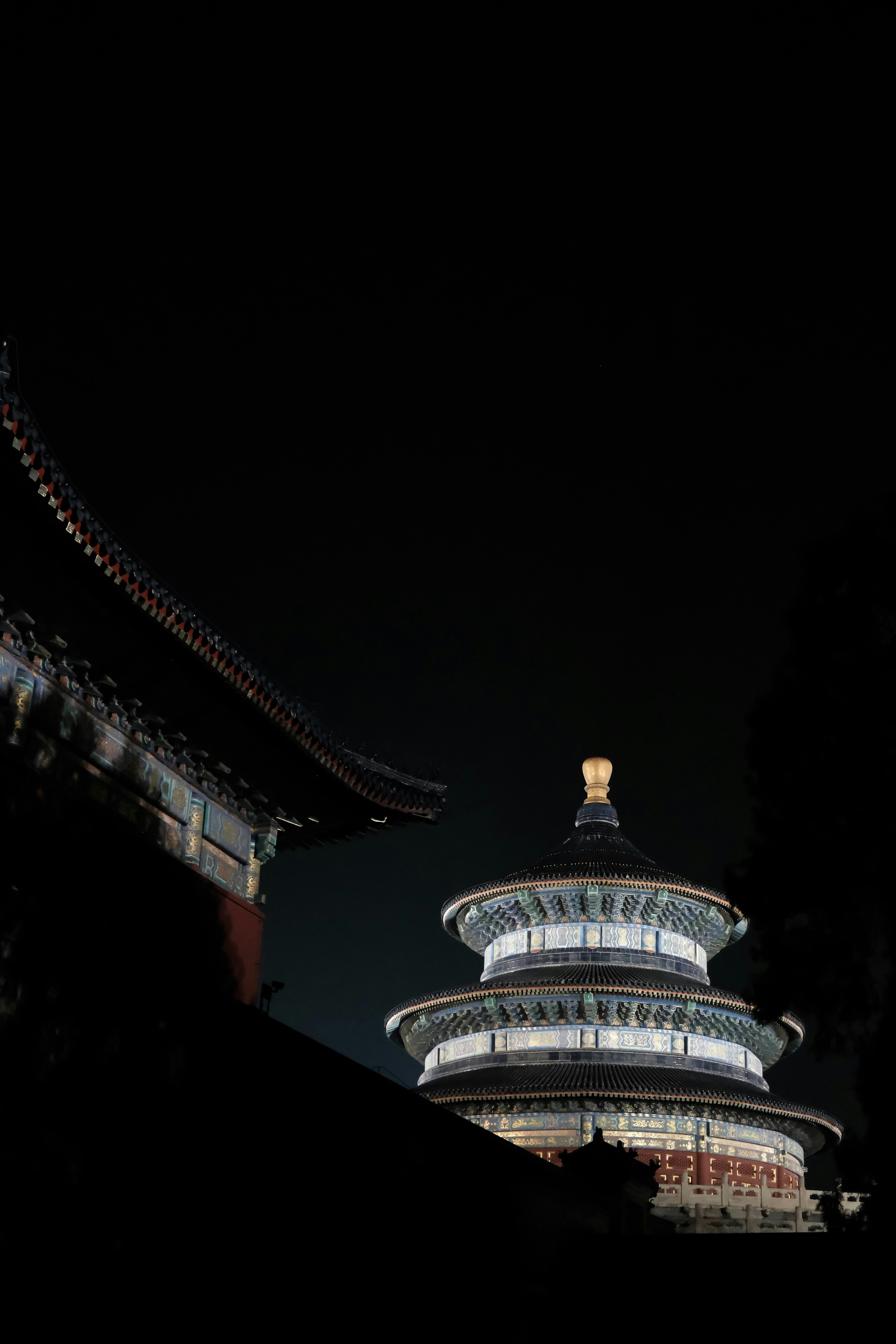 Moonlit Temple Spire: A Night at the Gate of Heavenly Peace
