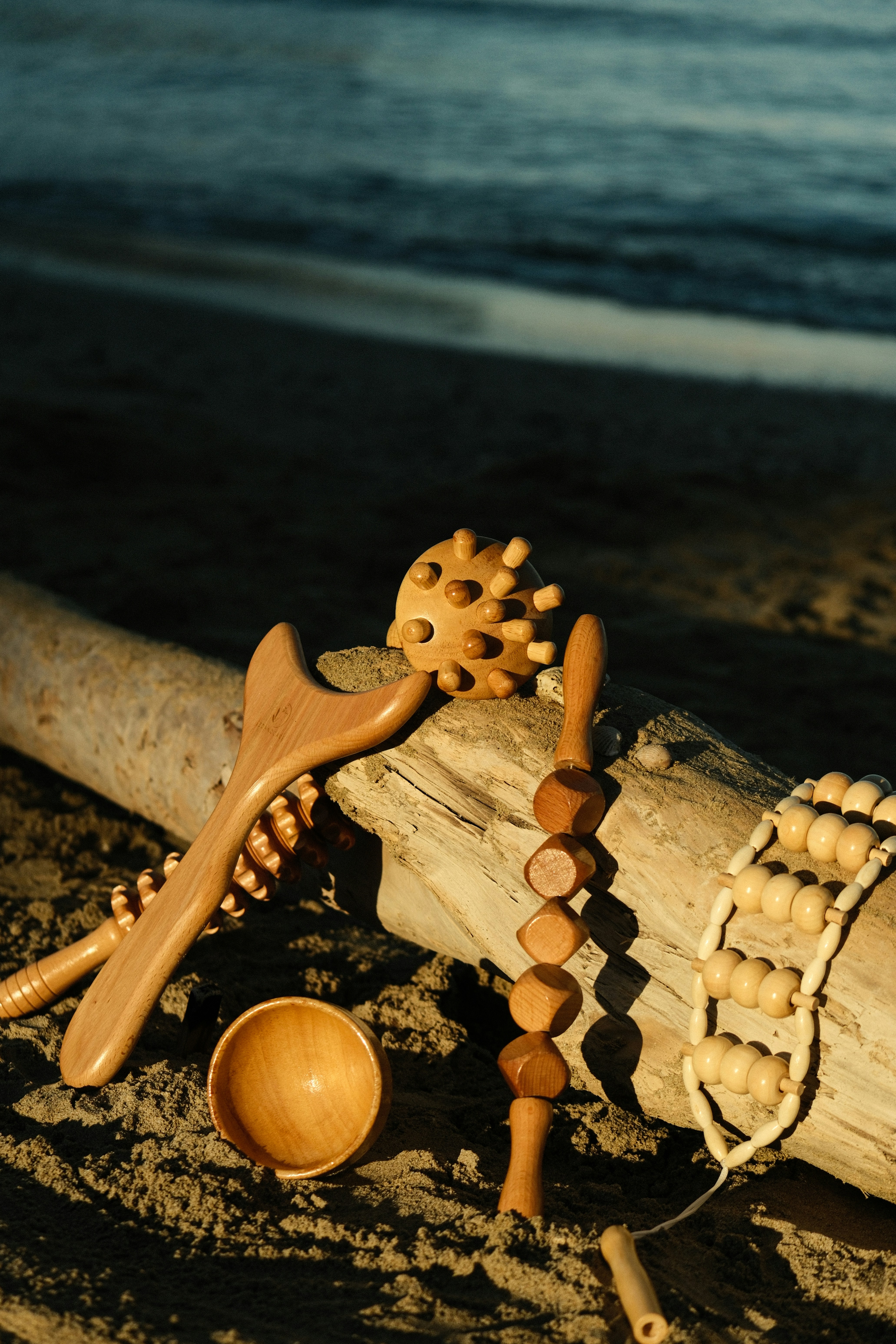 Sun-Warmed Beads and Driftwood: A Quiet Beach Still Life