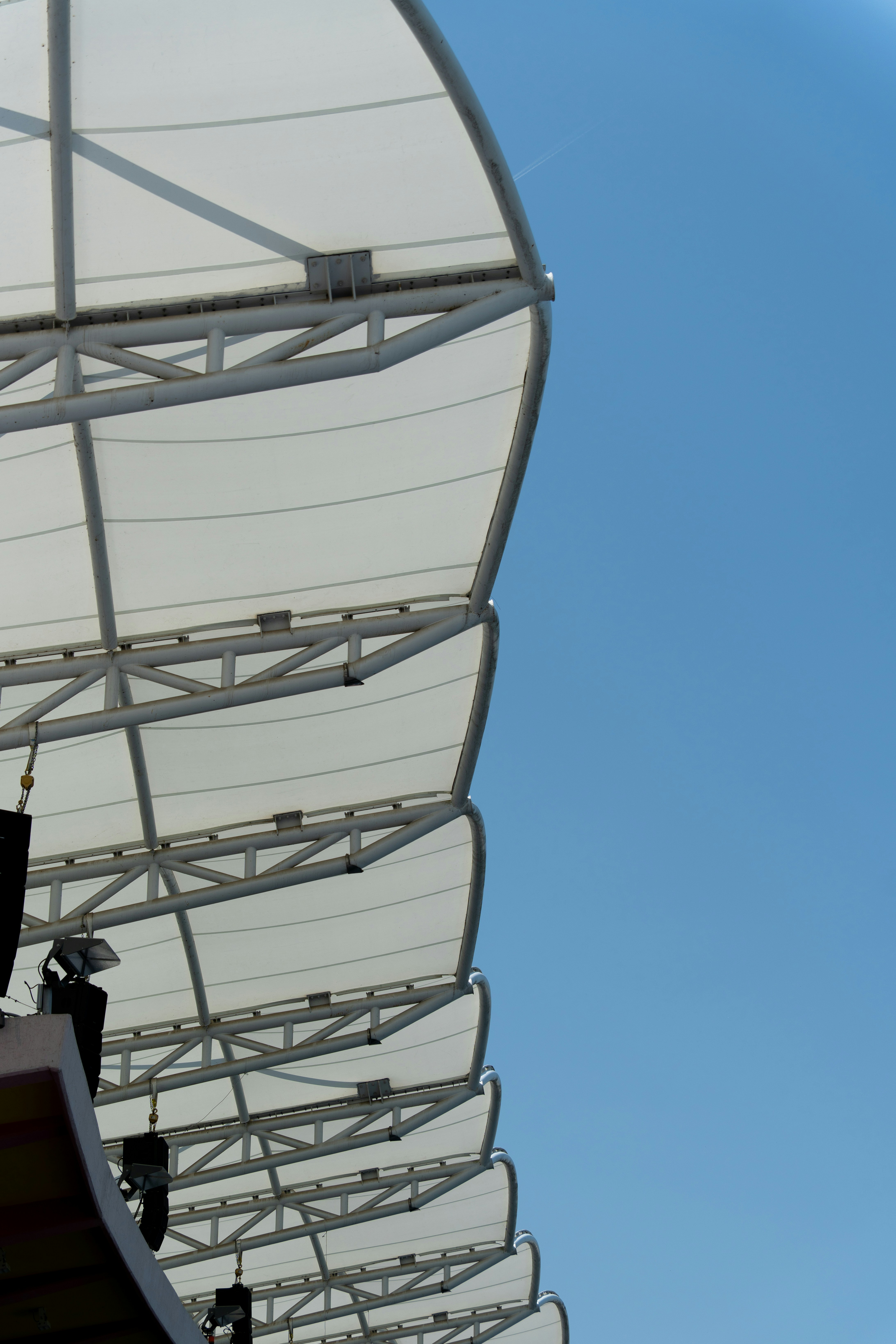 Architectural Canopy Lines Against Clear Sky