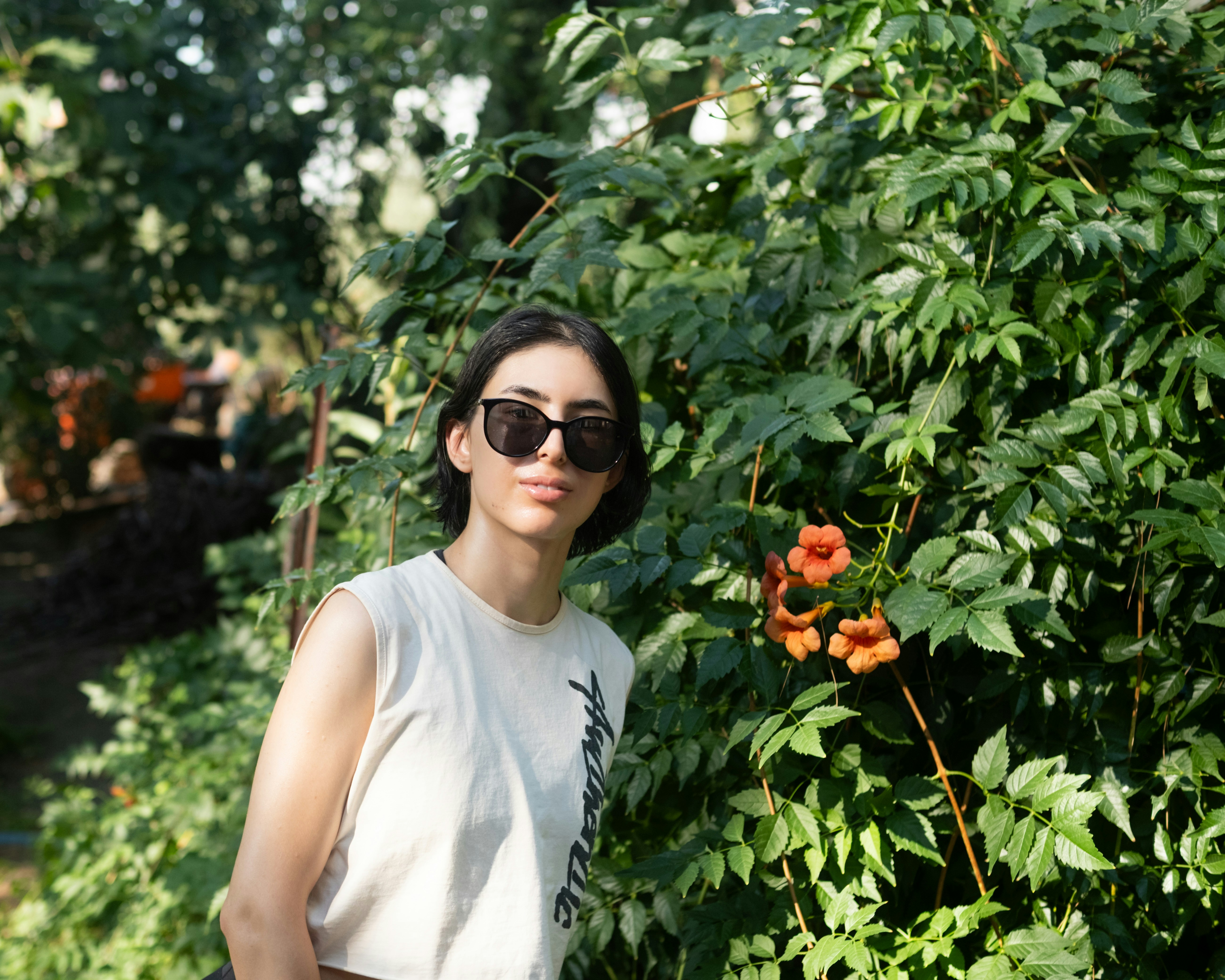 Shaded Portrait in a Green Corridor
