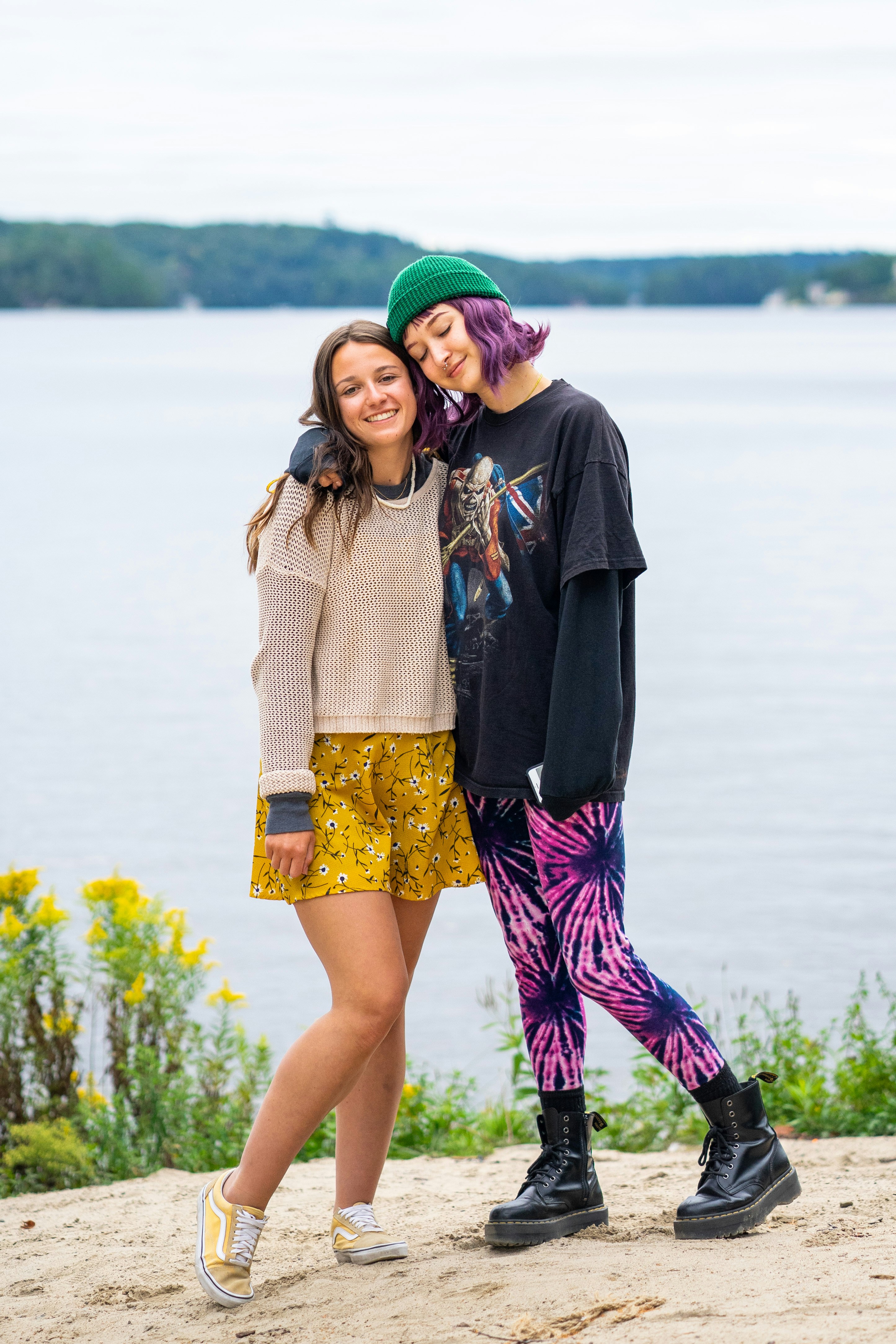 Friends by the Lake: Colorful Portraits Against a Quiet Horizon