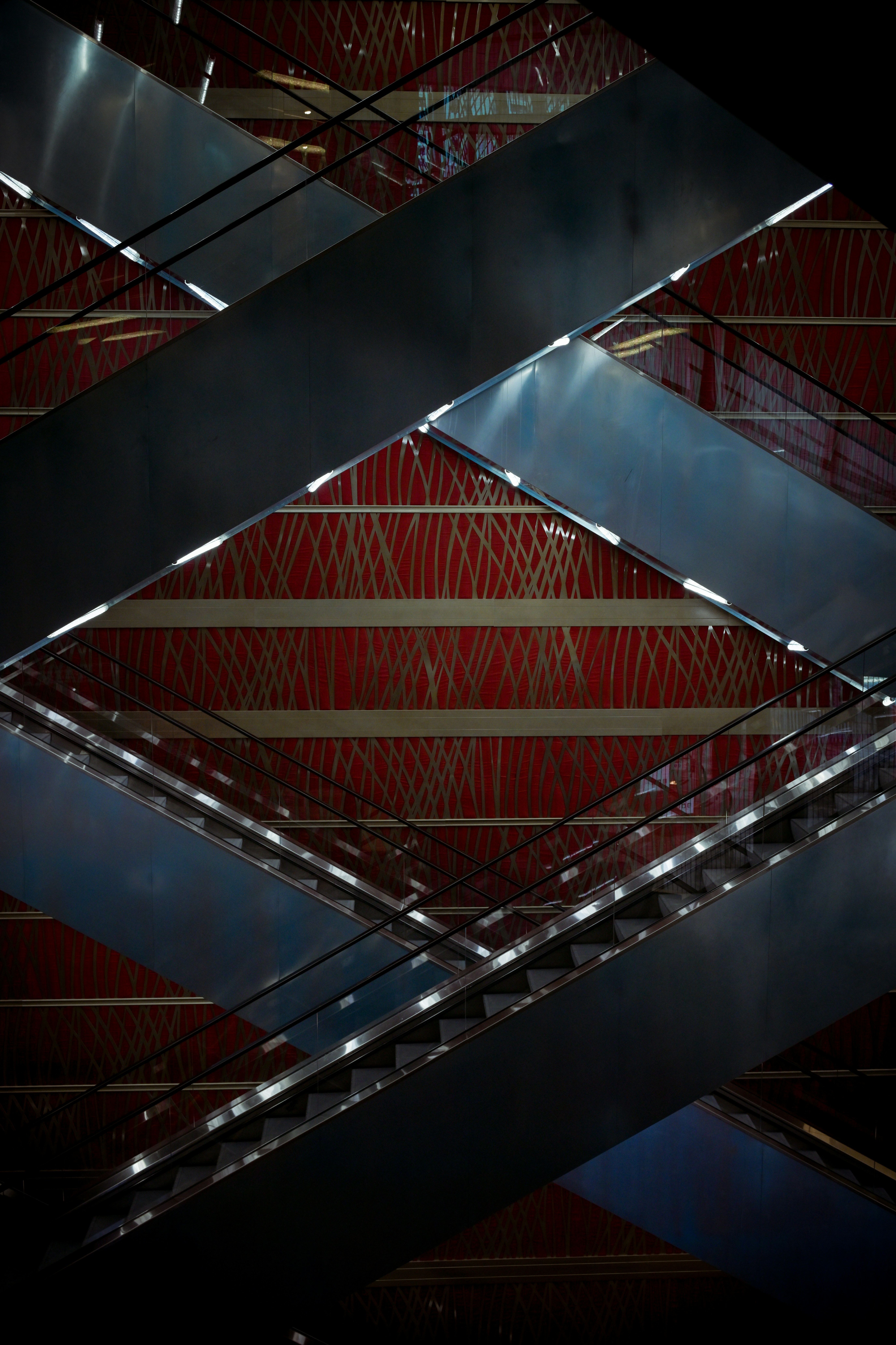 Crisscross of Steel: An Abstract Staircase Mosaic