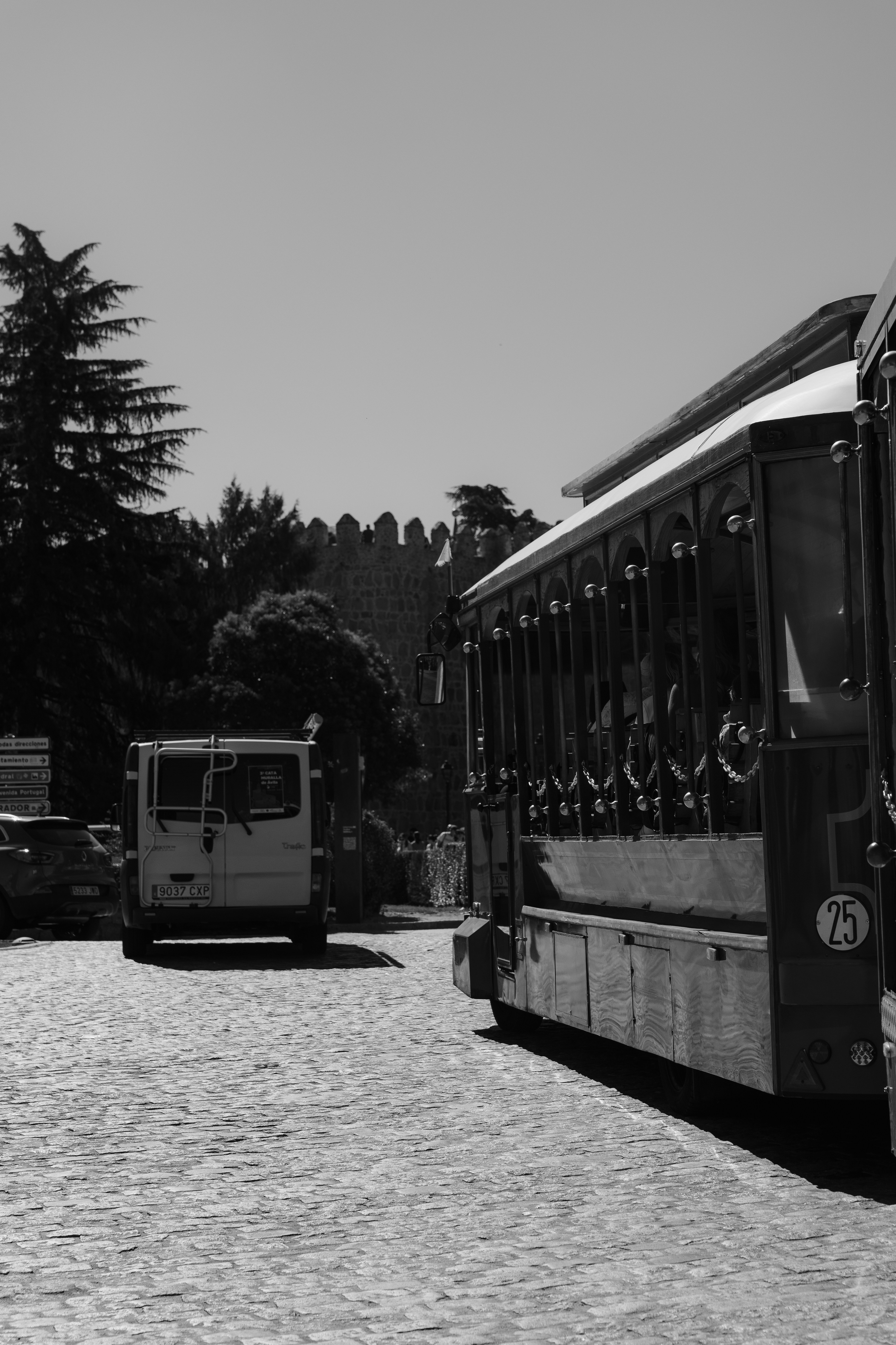 Tram at the Cobblestone Edge