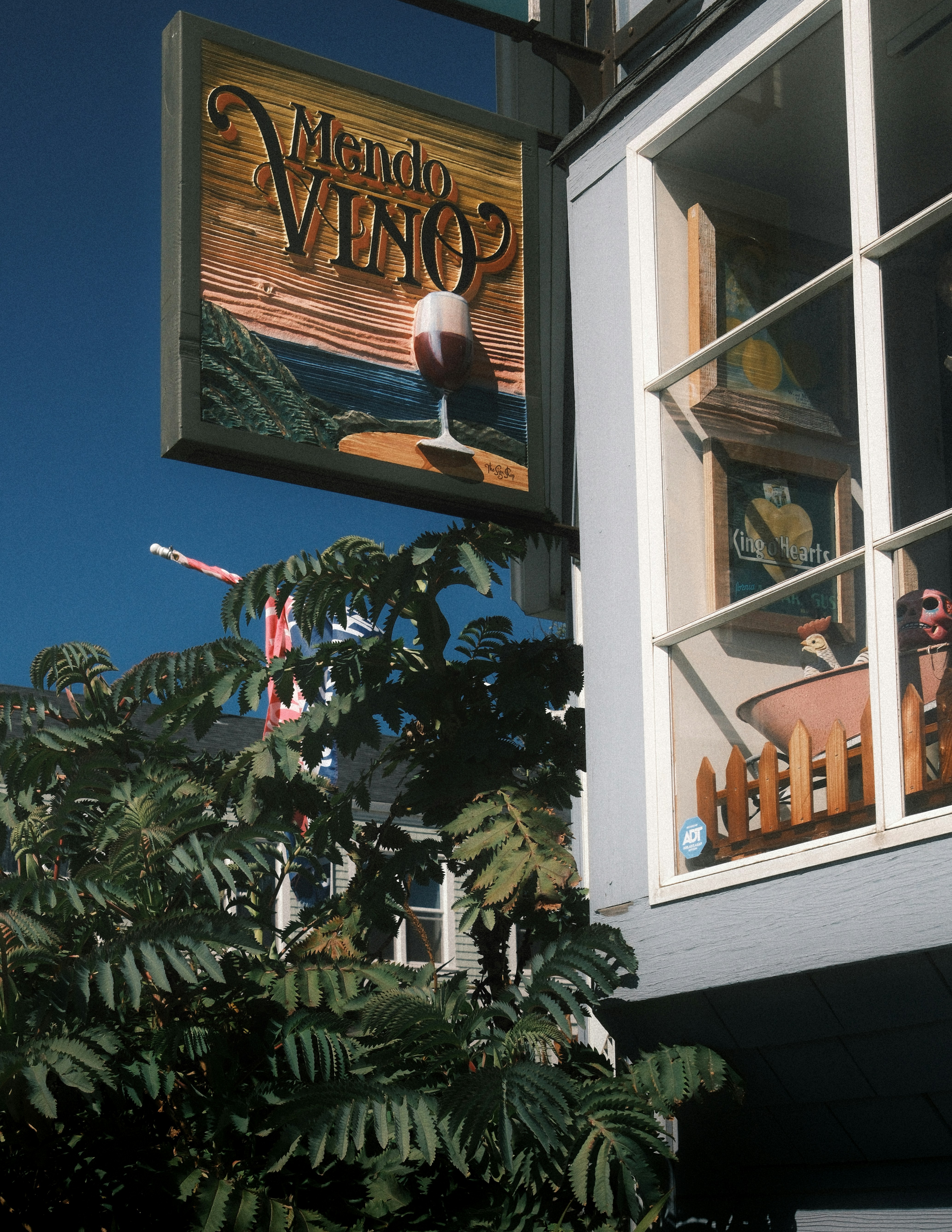 Wine Sign Overhang: A Quiet Corner of a Winery Café