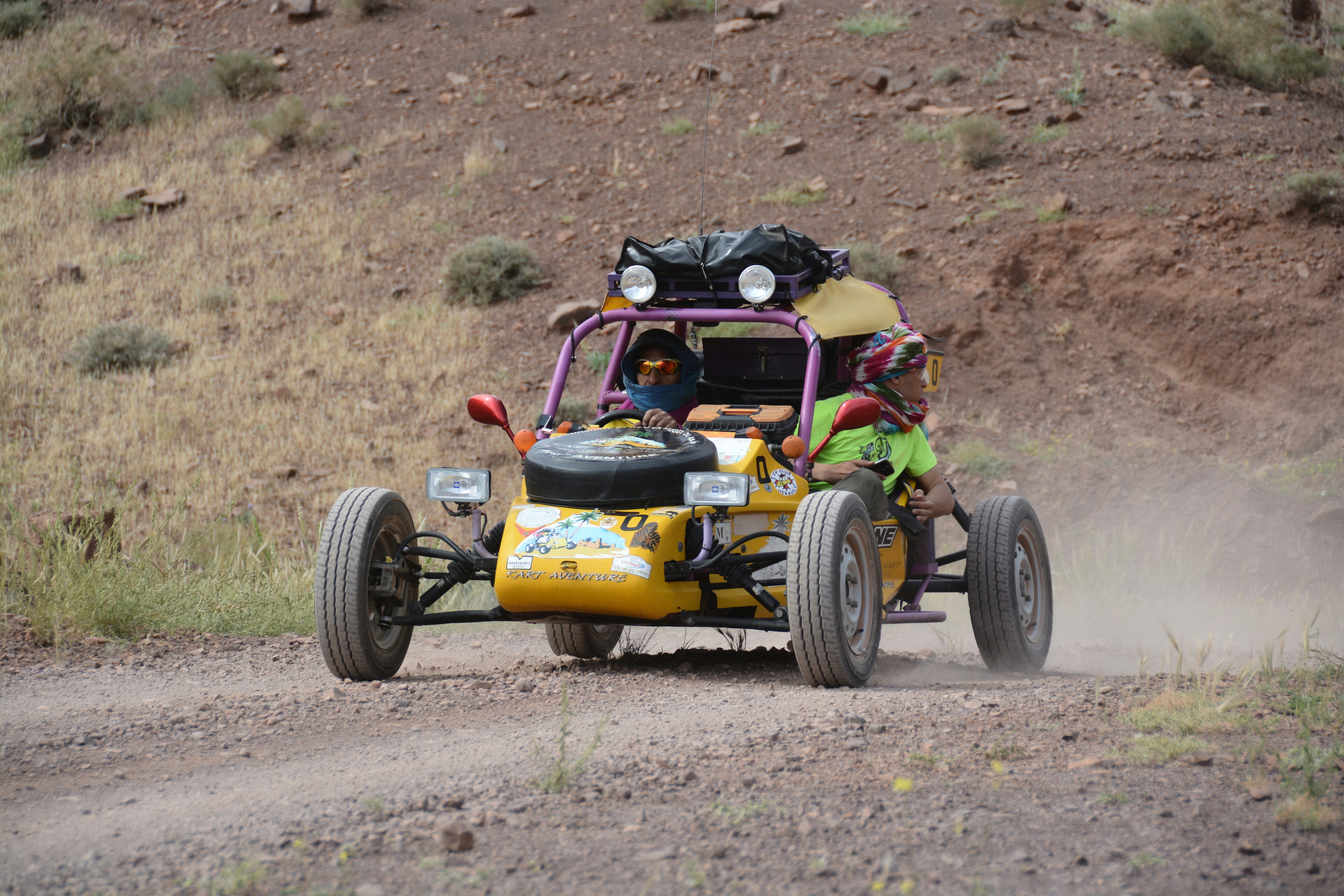 Dusty Off-Road Racer: The Yellow Buggy in Full Throttle