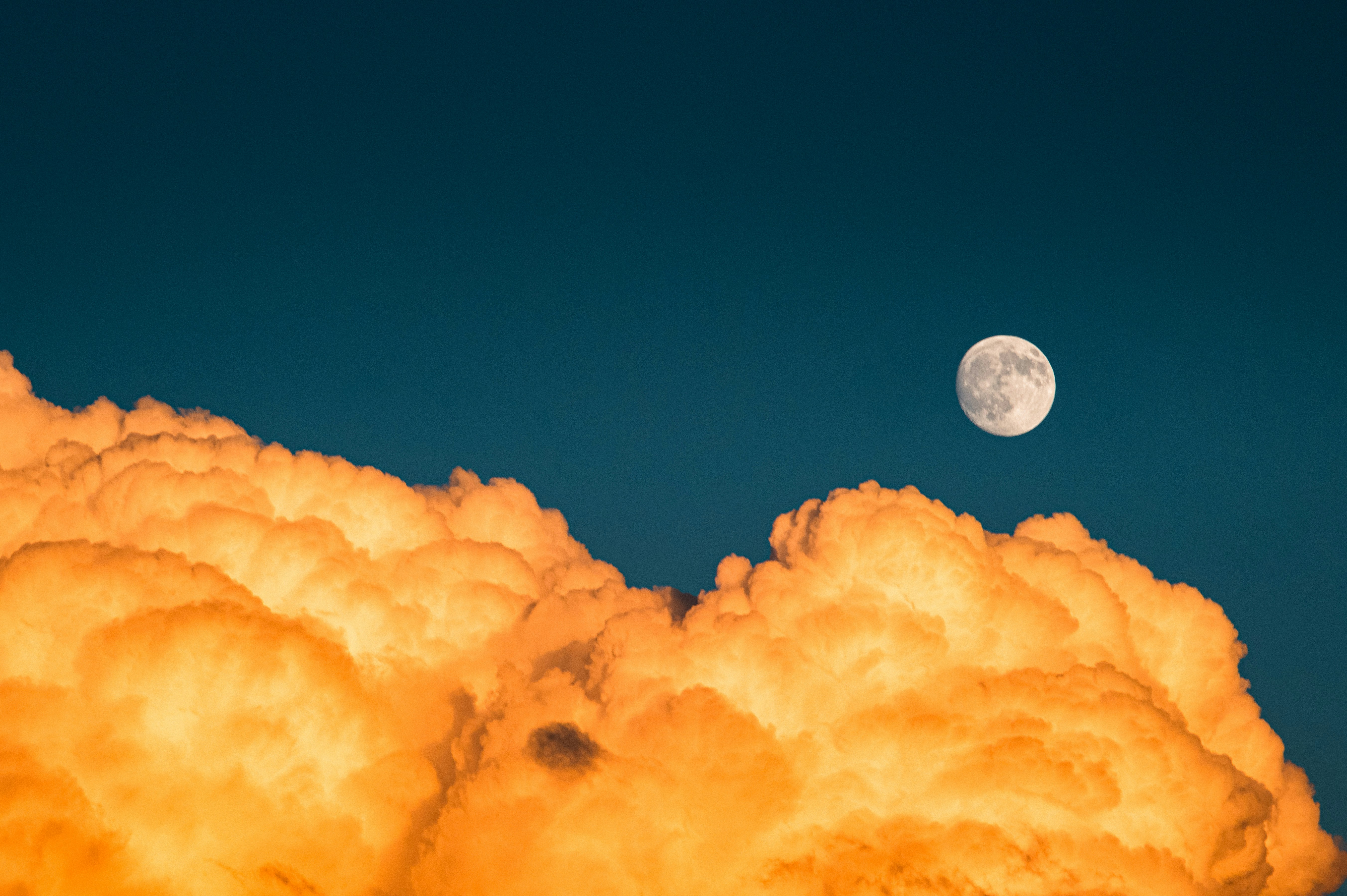 Moon Above the Fiery Clouds