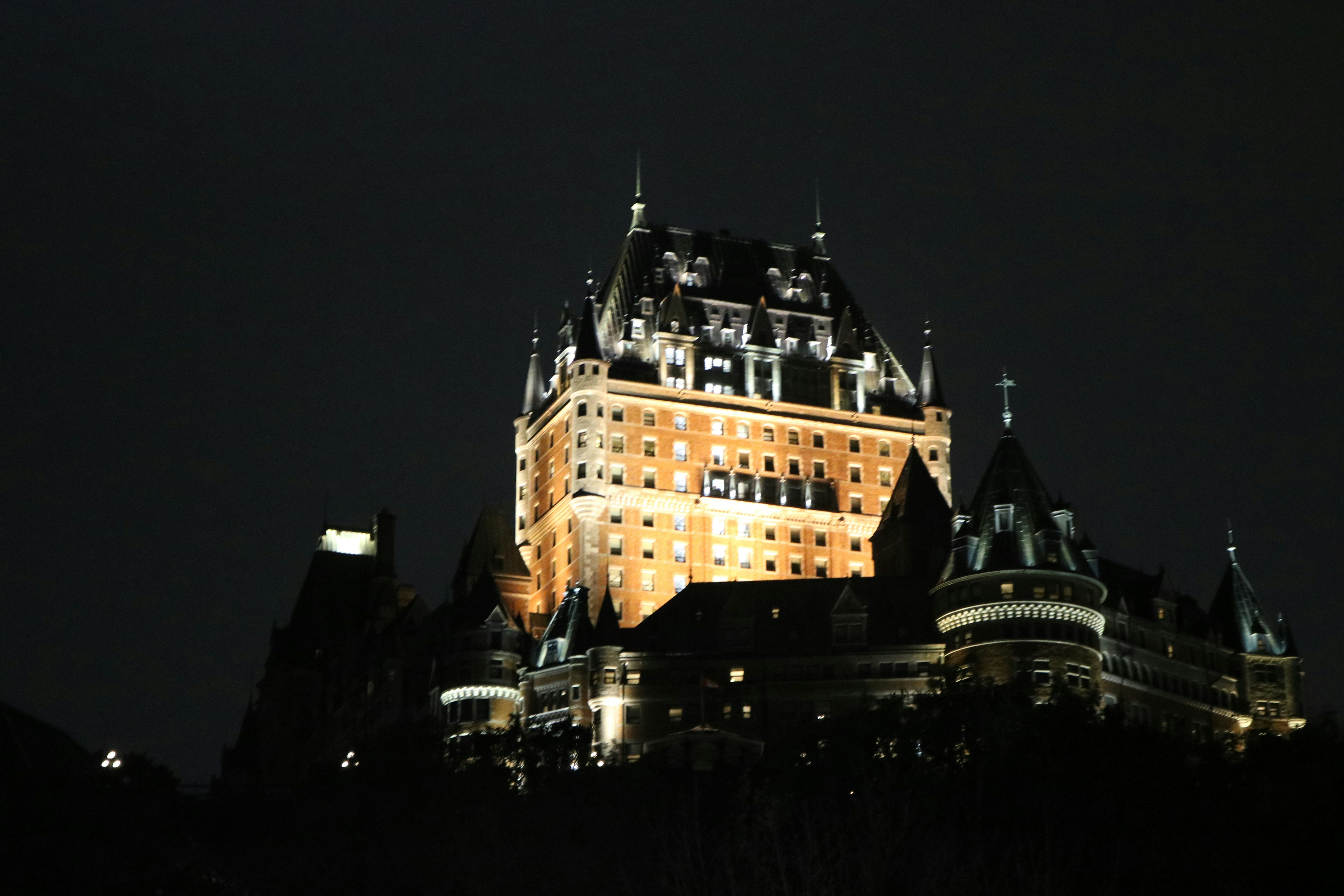 Illuminated Castle at Night: Ghost-Light on a Hill