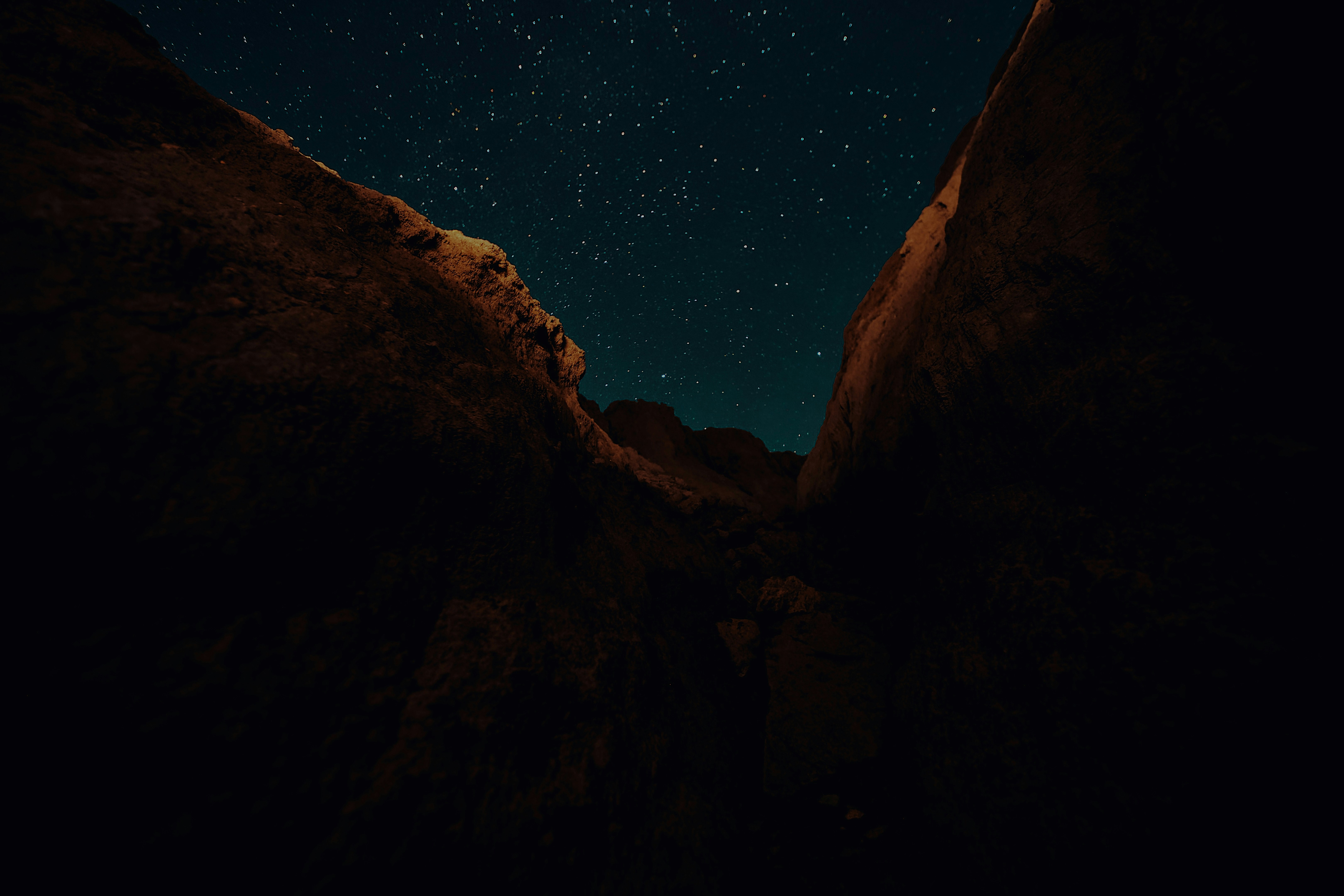 Starry Sky Over Narrow Canyon