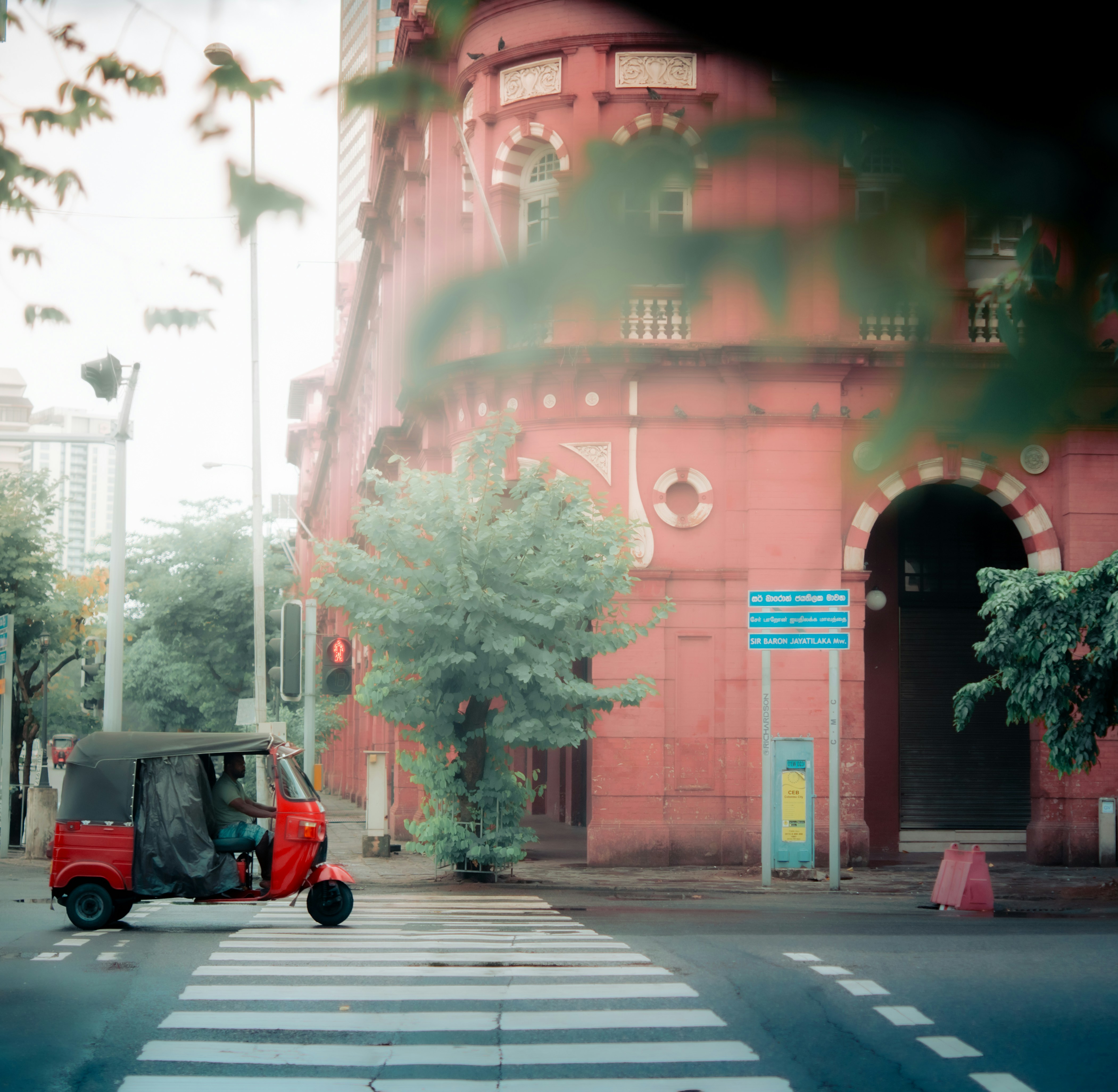 Red Brick Archways & City Crosswalk
