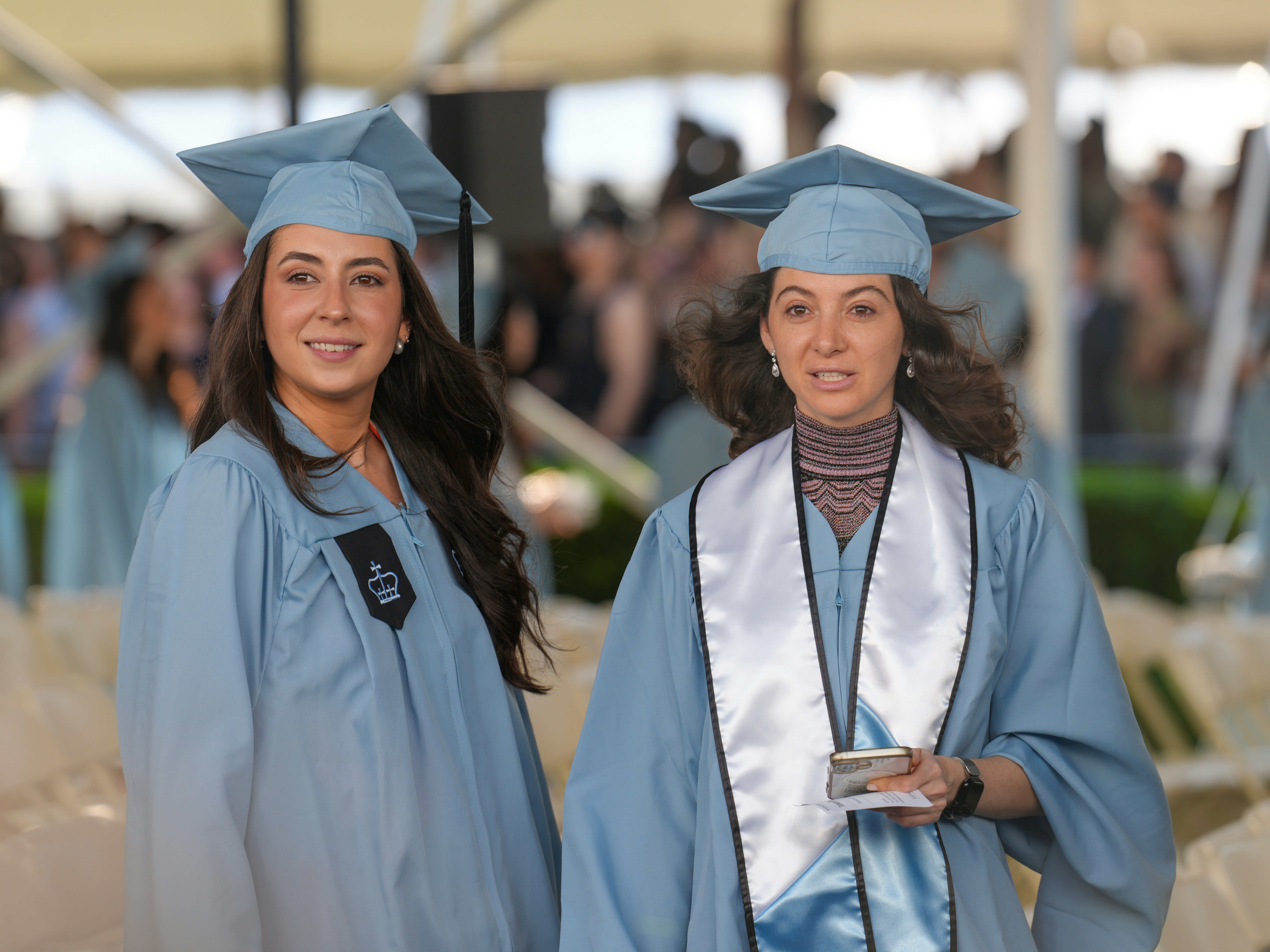 Blue-Gown Duo: Graduation Day Portrait