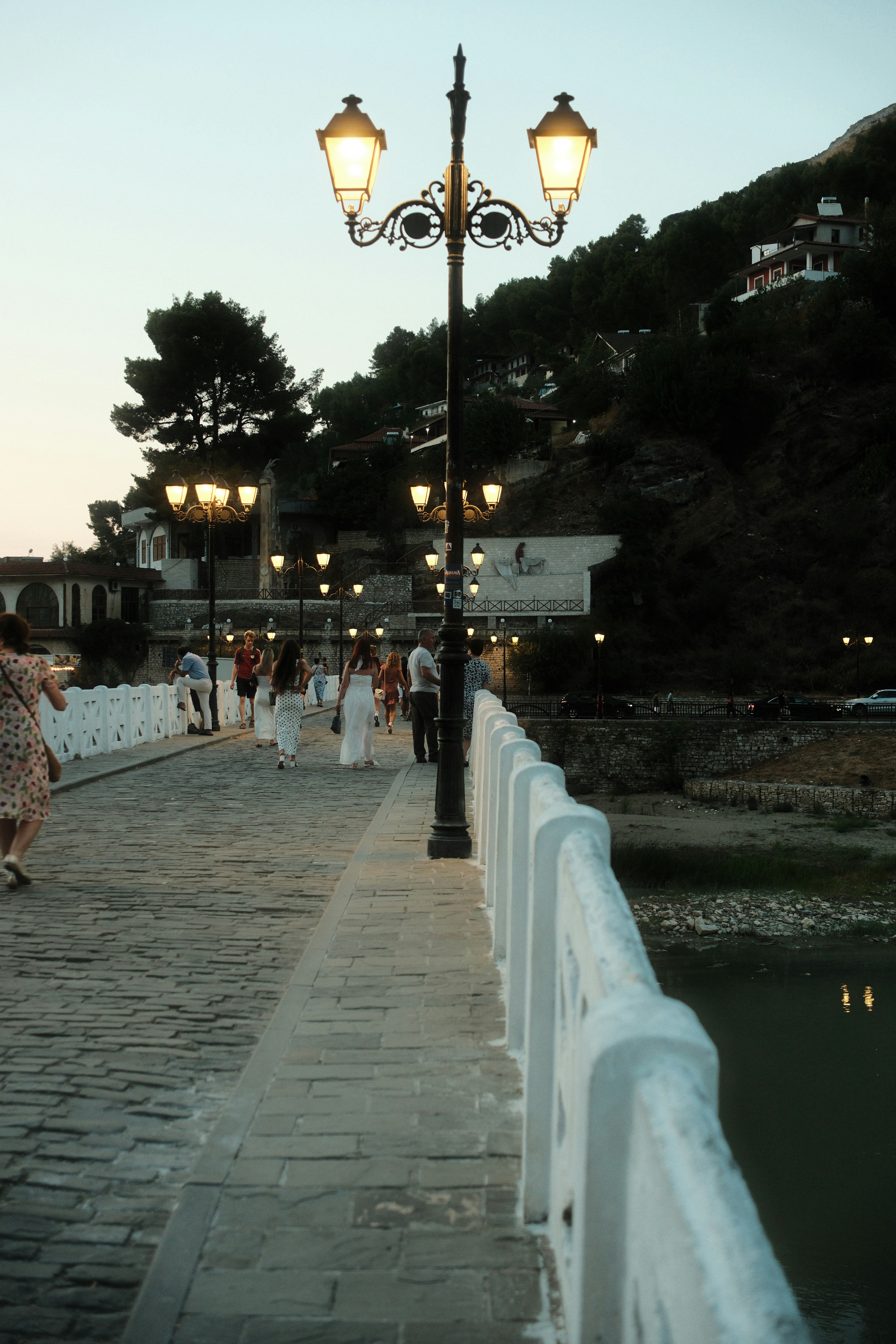 Evening Lanterns along the Coastal Promenade