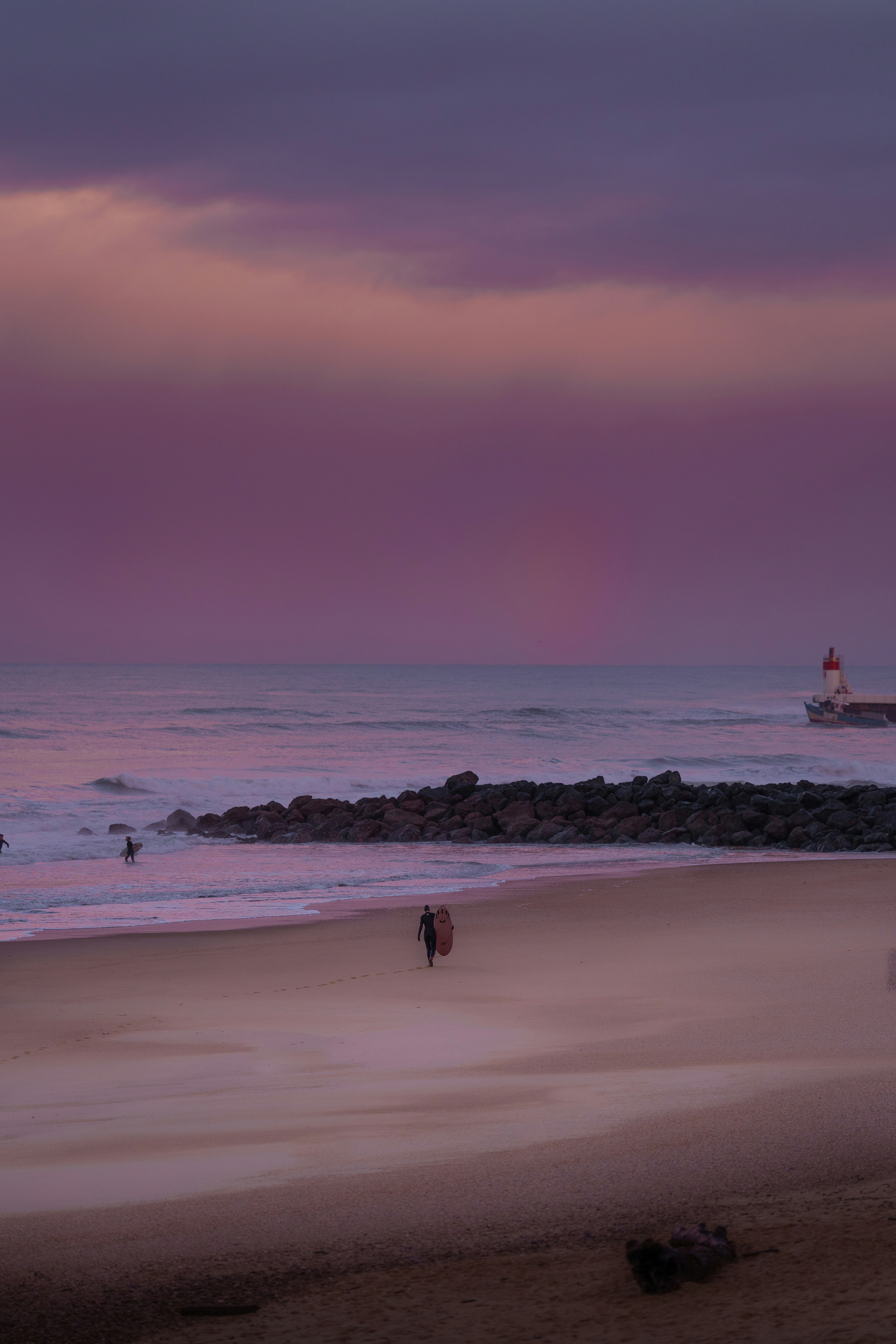 Twilight Stroll Along the Quiet Shore