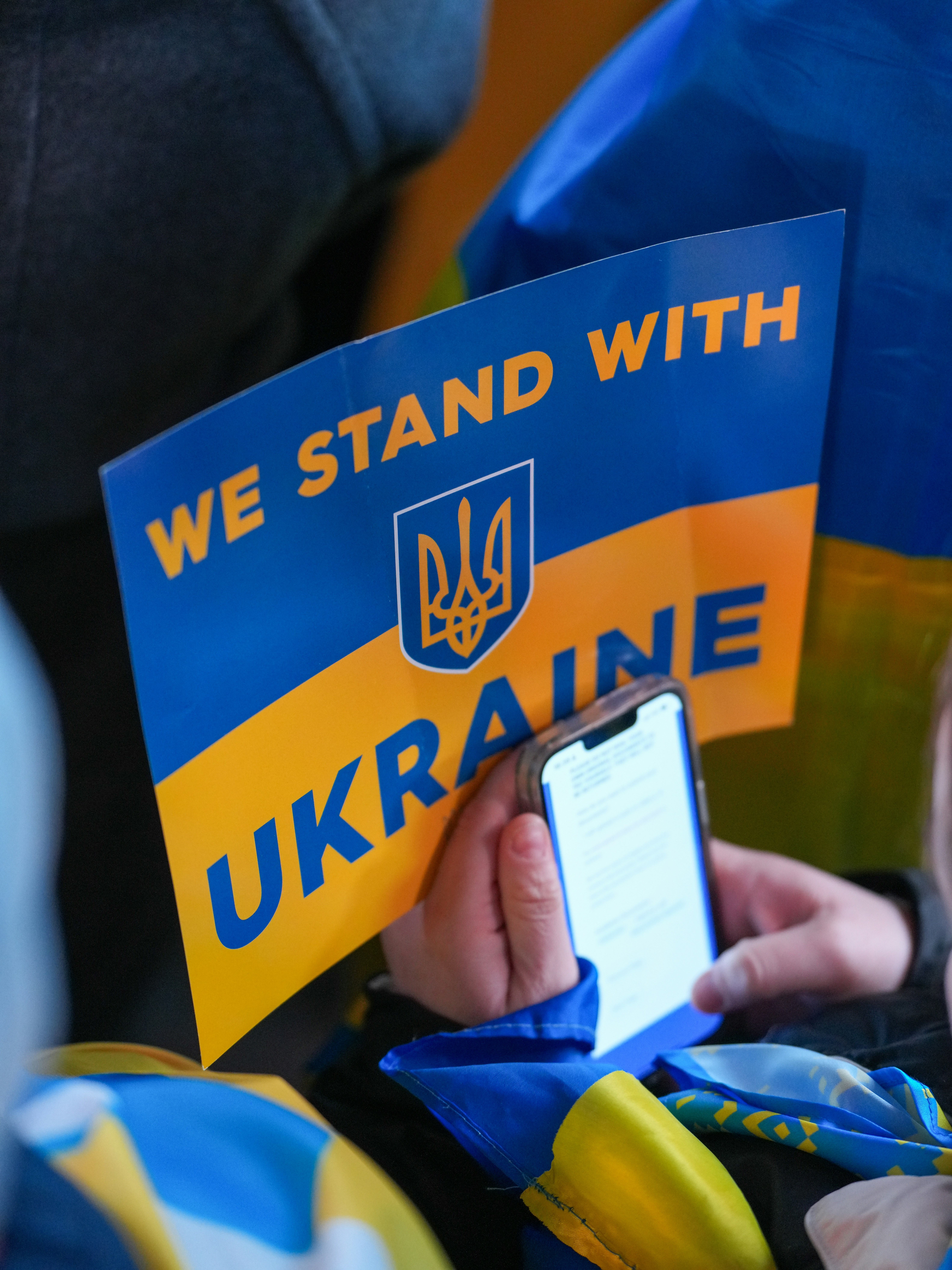 Ukrainian Solidarity: A Sign Held Aloft