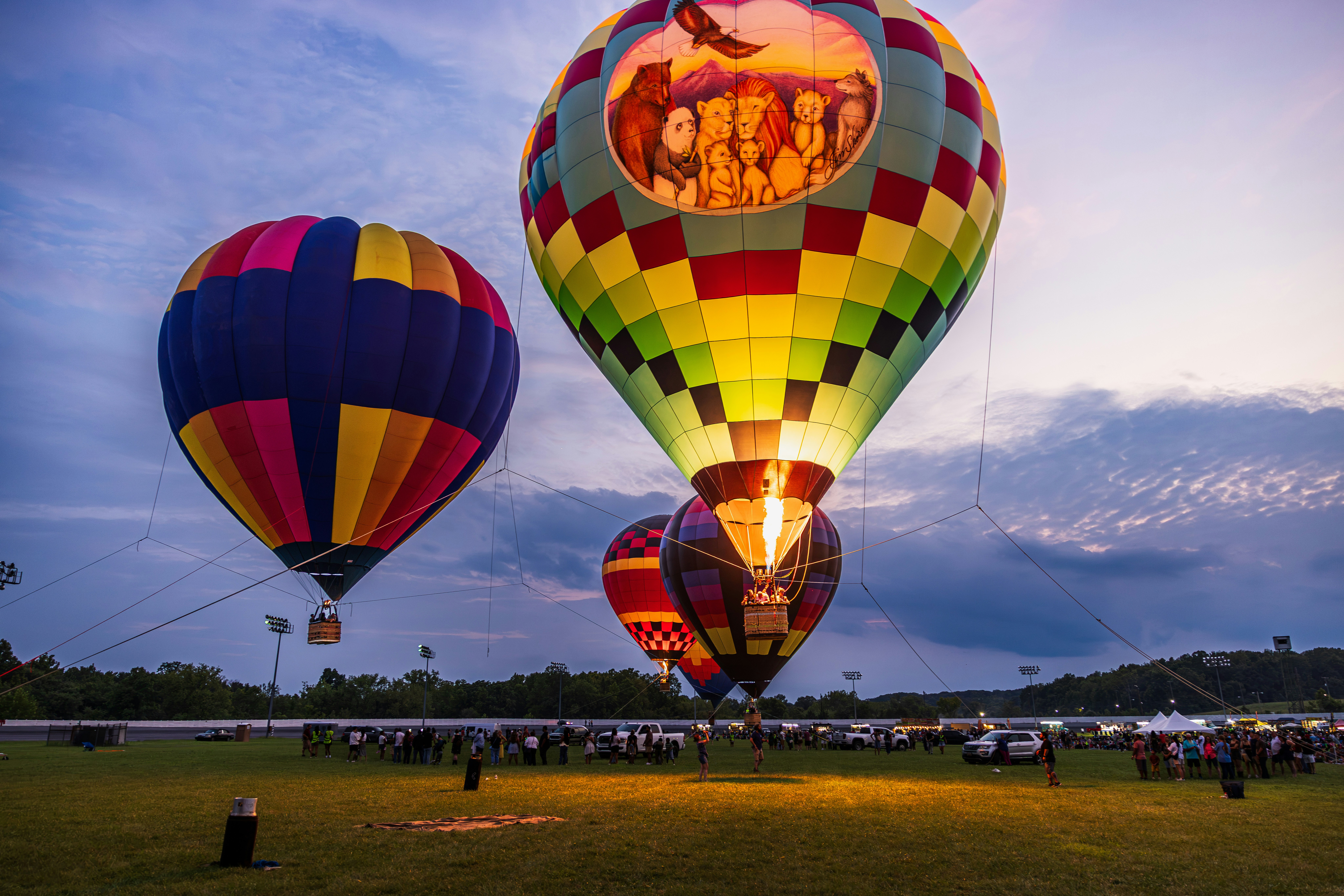 Lift Off at Dusk: Colorful Balloons (Summer Festival)