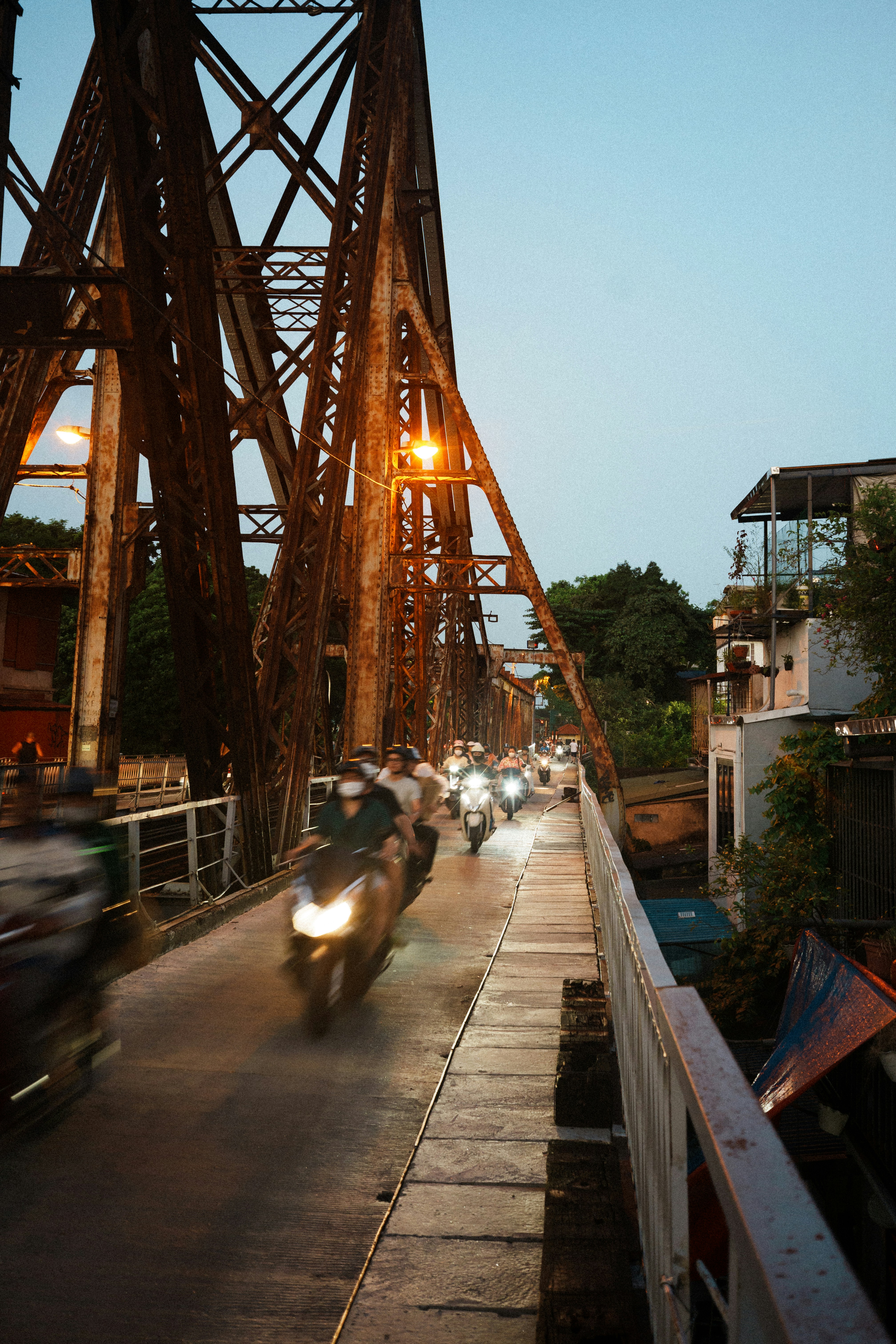 Rushing Lights on an Iron Span